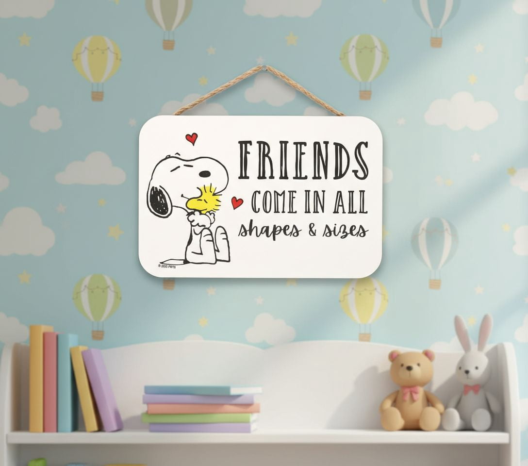 Peanuts Snoopy Friends Come In All Shapes and Sizes Hanging Wood Wall ...