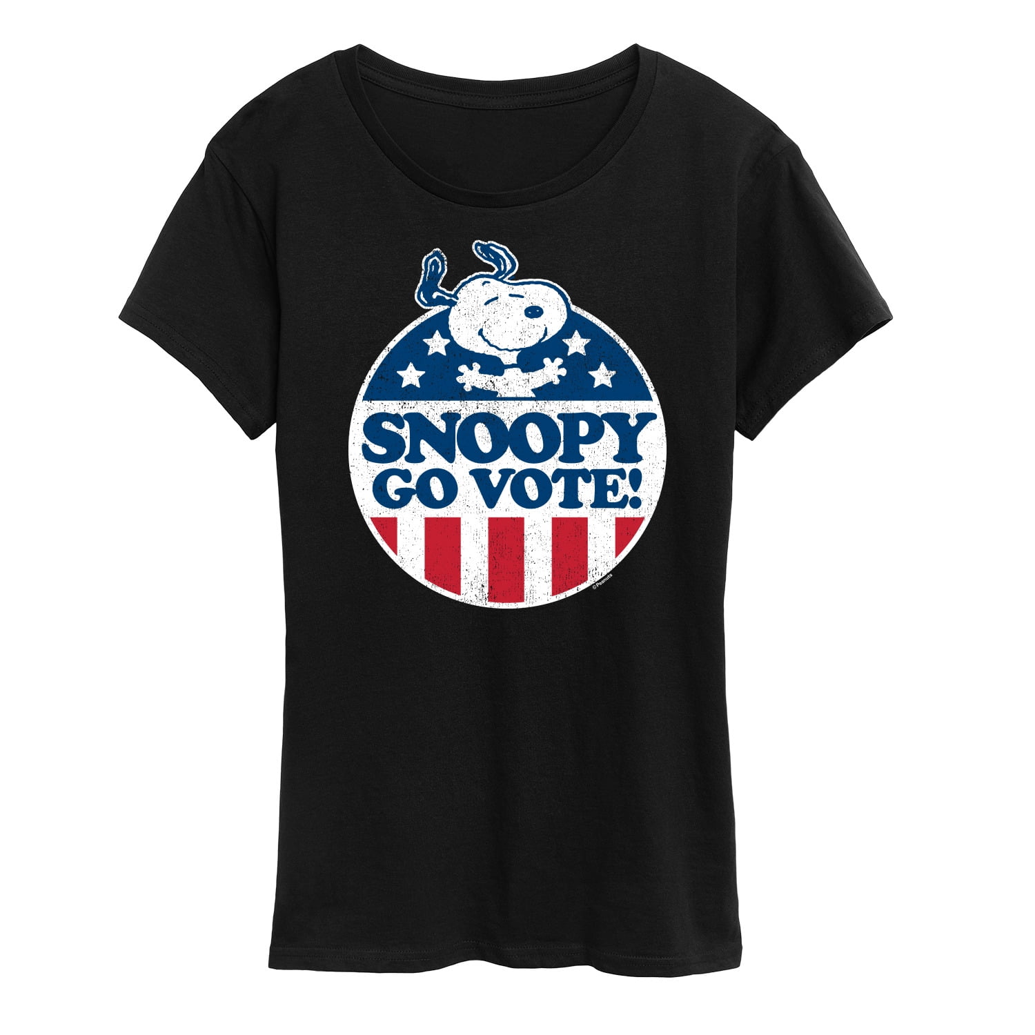 Peanuts - Snoopy Go Vote - Ladies Short Sleeve Classic Fit Tee ...