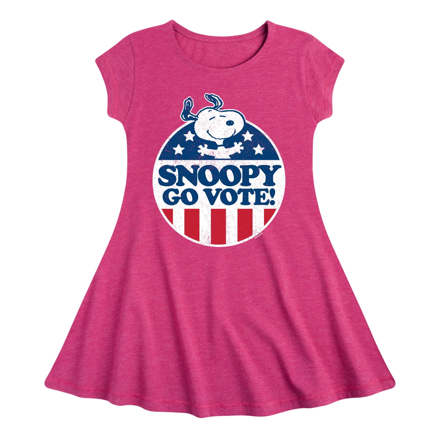 Peanuts - Snoopy Go Vote - Toddler & Youth Girls Fit & Flare Dress ...