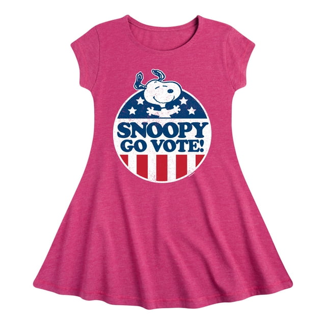 Peanuts - Snoopy Go Vote - Toddler & Youth Girls Fit & Flare Dress ...