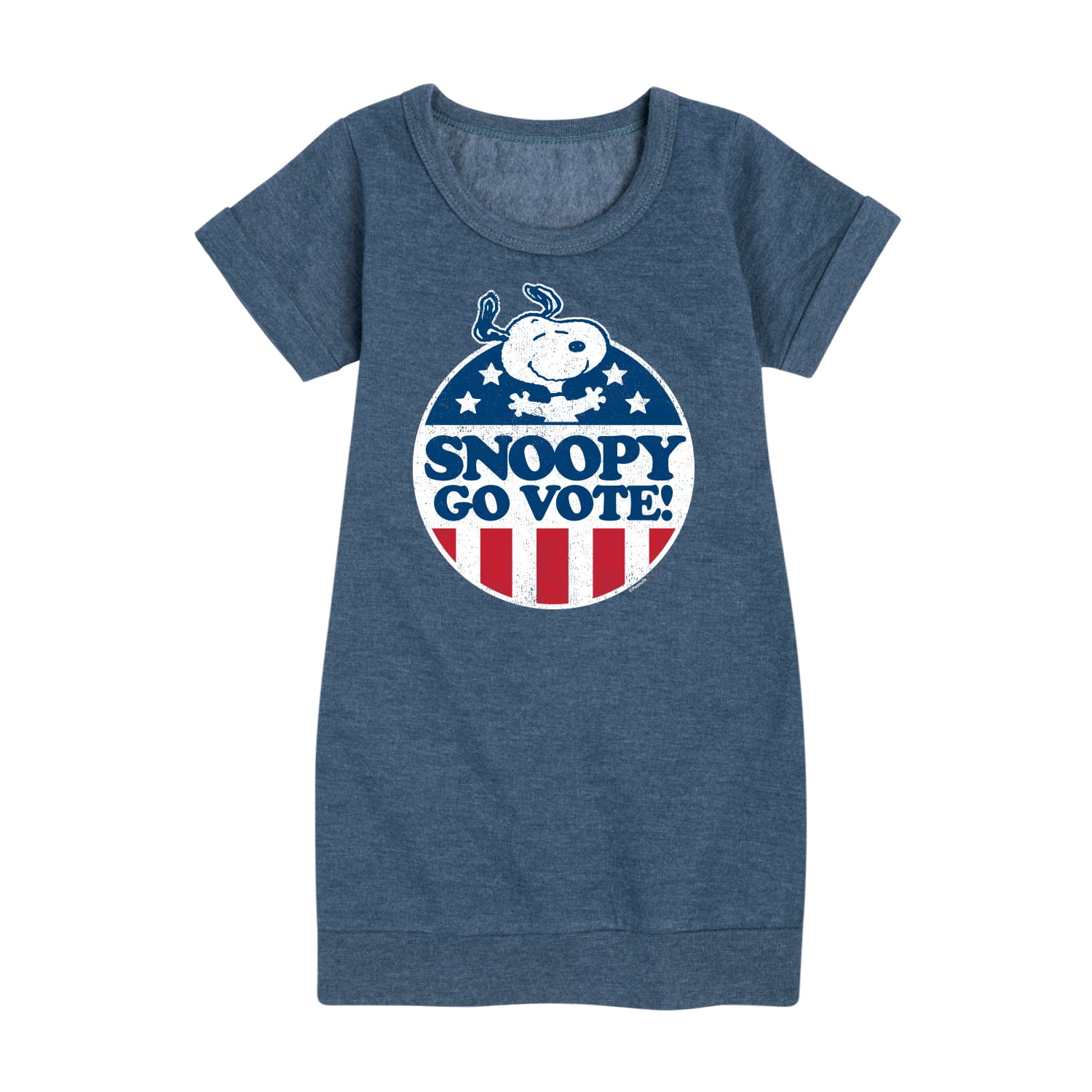 Peanuts - Snoopy Go Vote - Toddler & Youth Girls Fleece Dress - Walmart.com