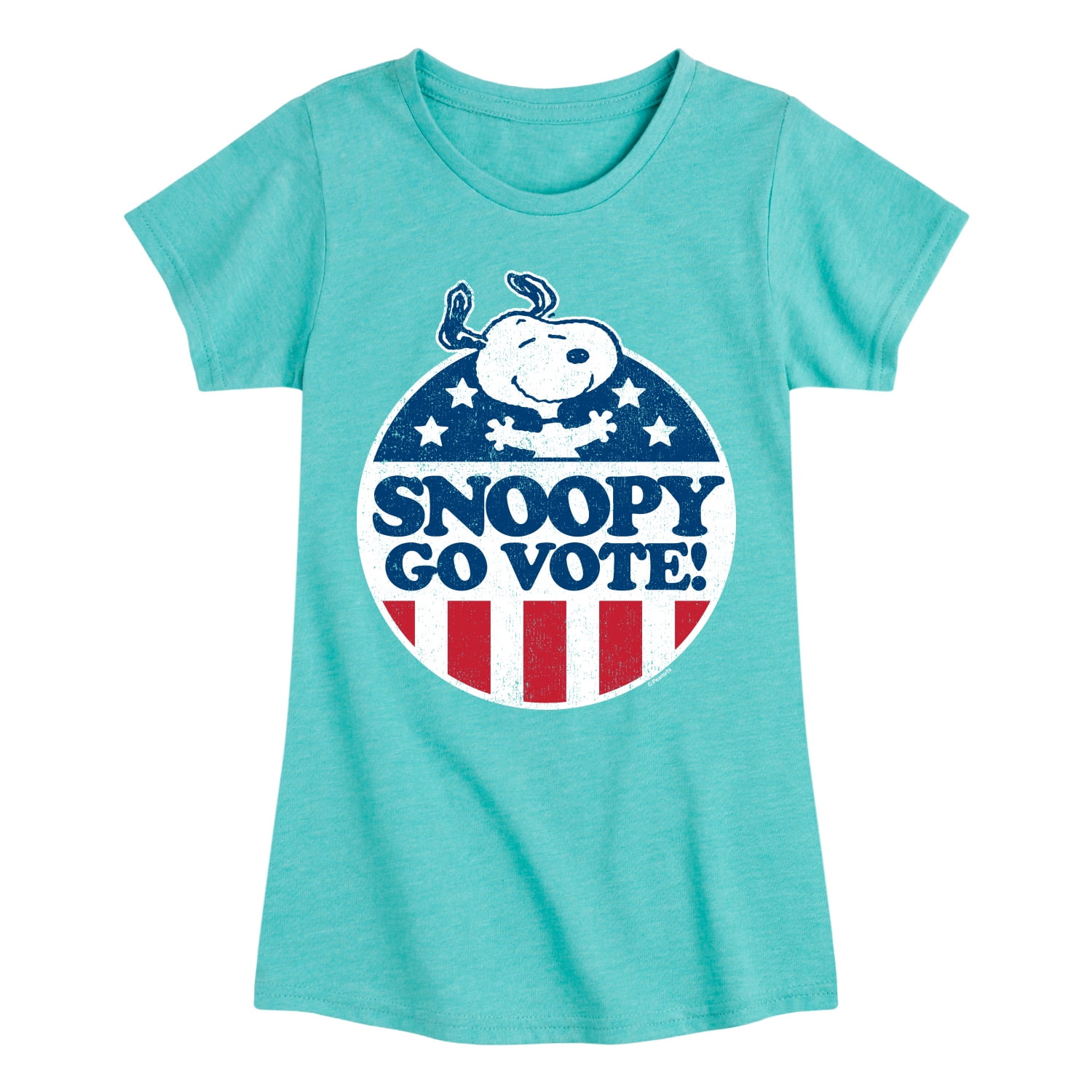 Peanuts - Snoopy Go Vote - Toddler & Youth Girls Short Sleeve Graphic T ...