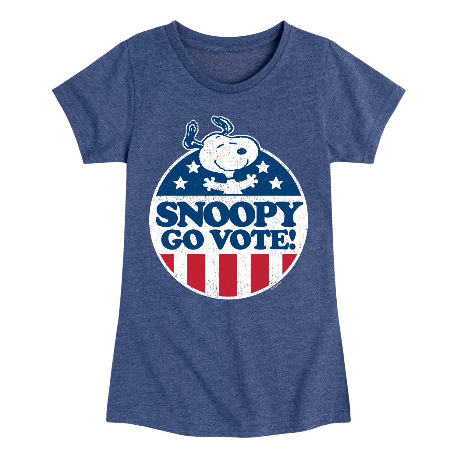 Peanuts - Snoopy Go Vote - Toddler & Youth Girls Short Sleeve Graphic T ...