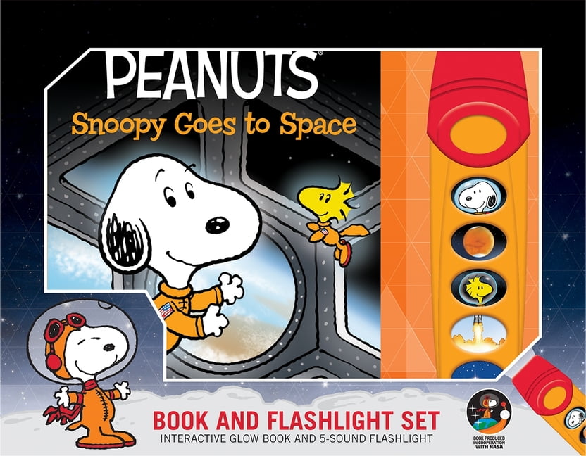 Peanuts: Snoopy Goes to Space Book and 5-Sound Flashlight Set ...