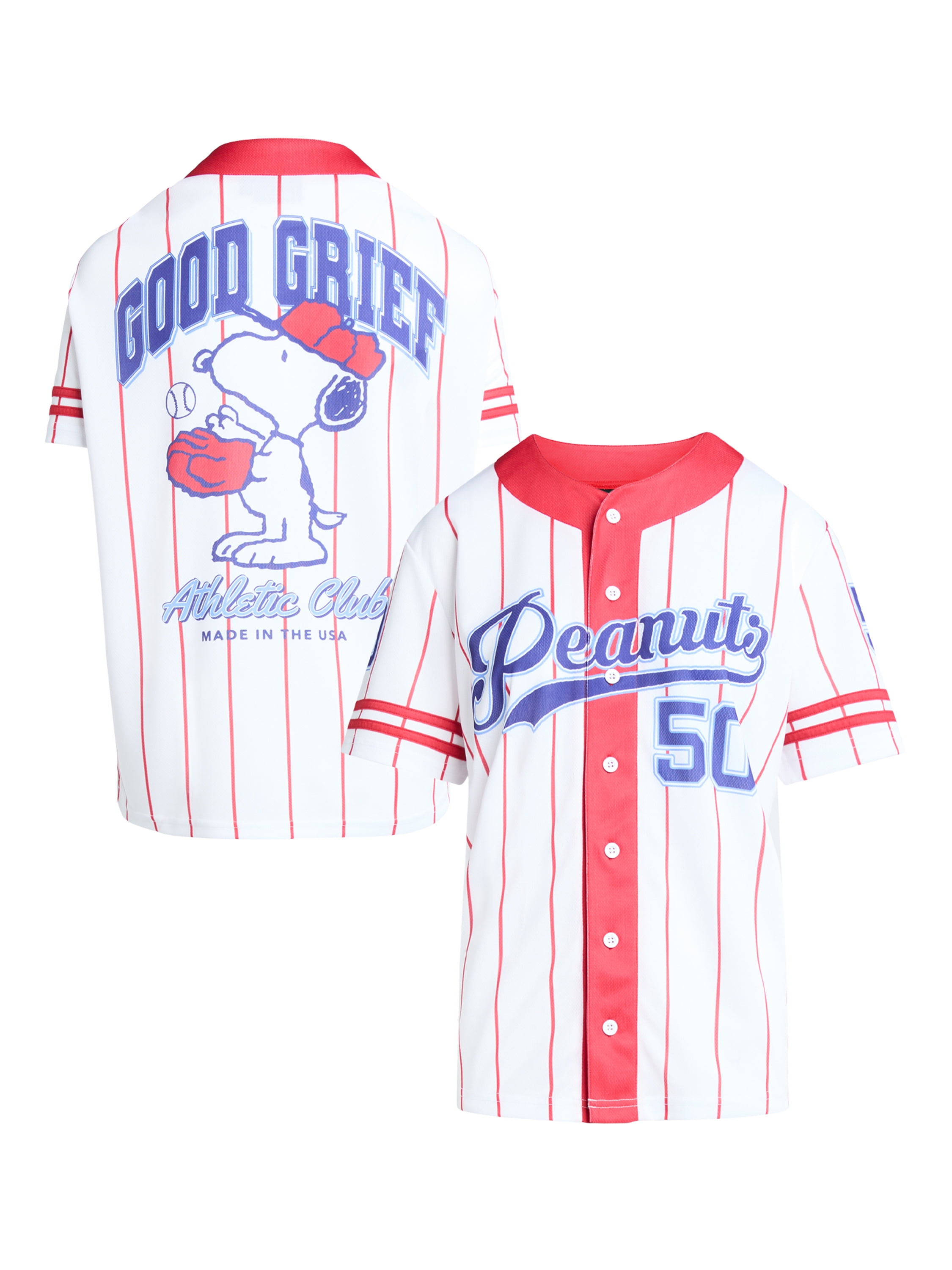 Peanuts Snoopy Baseball Jersey - women's Graphic Tee - Walmart.com