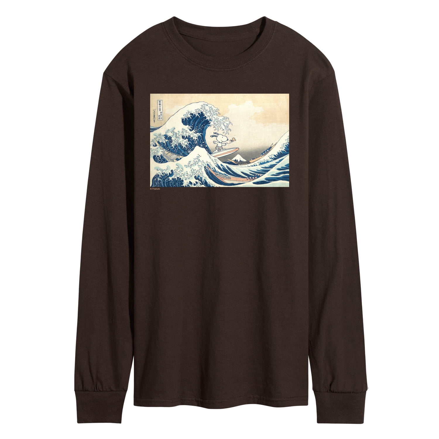 Peanuts - Snoopy Great Wave - Men's Long Sleeve Graphic T-Shirt ...
