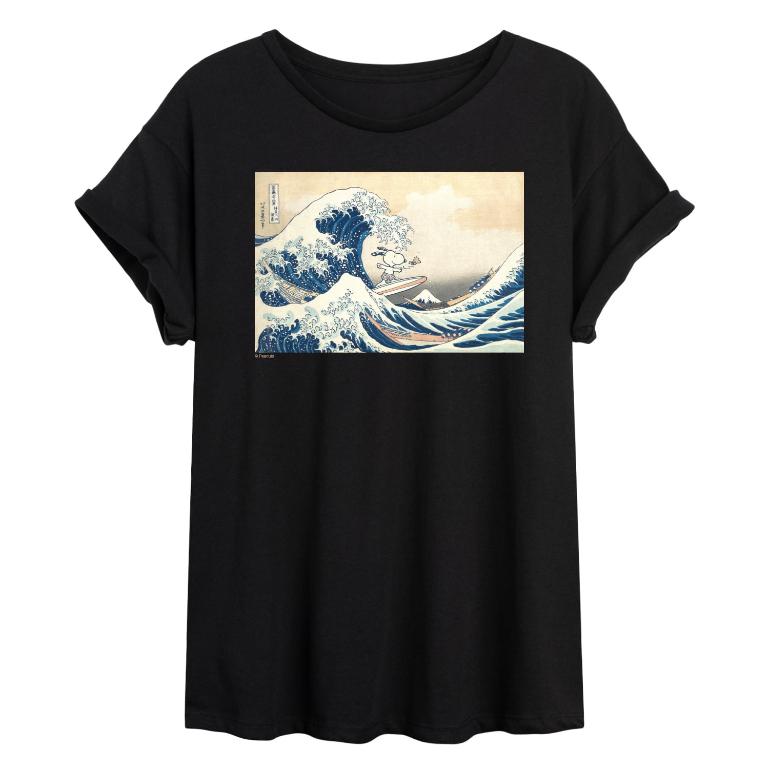 Peanuts - Snoopy Great Wave - Women's Oversized Graphic T-Shirt ...