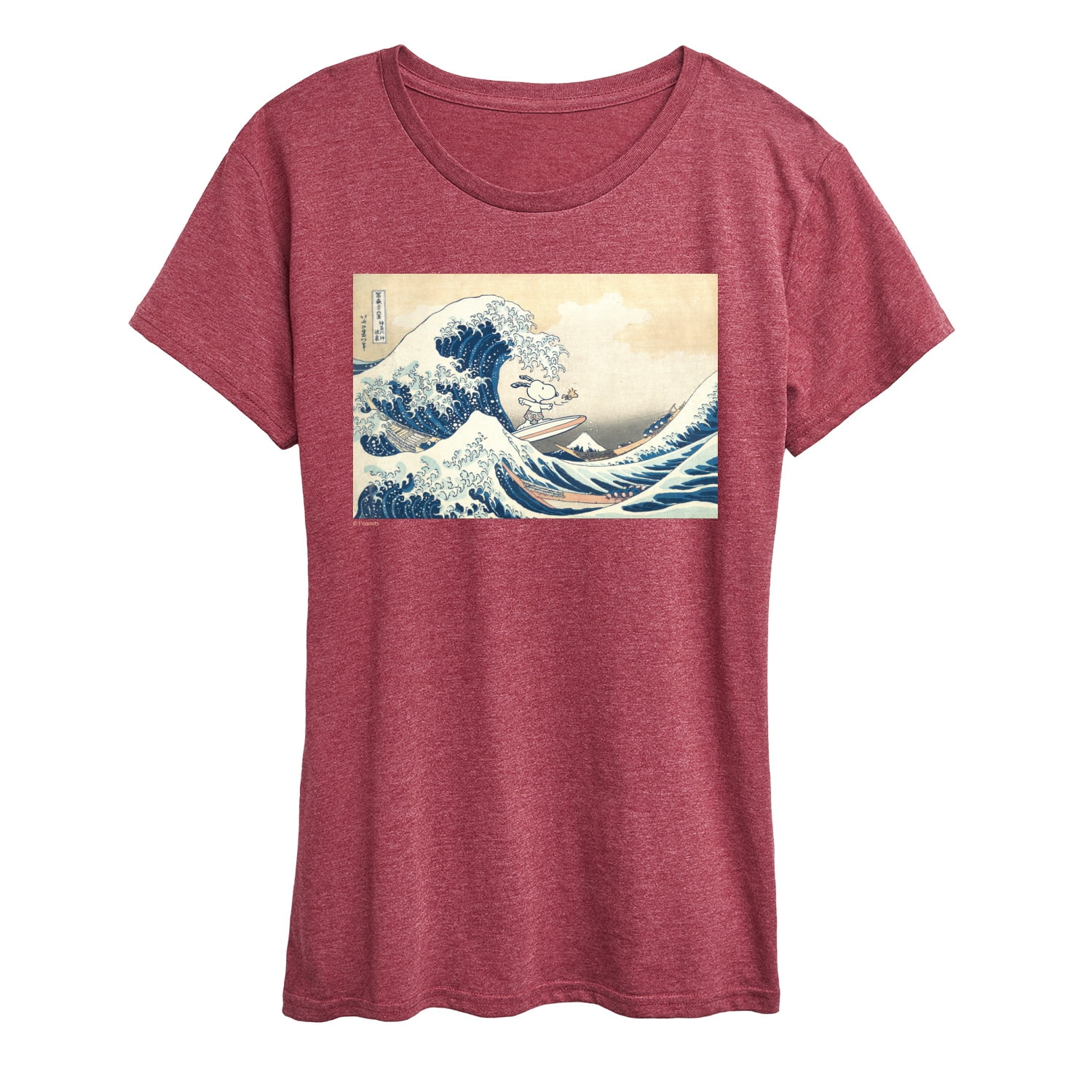 Peanuts - Snoopy Great Wave - Women's Short Sleeve Graphic T-Shirt ...