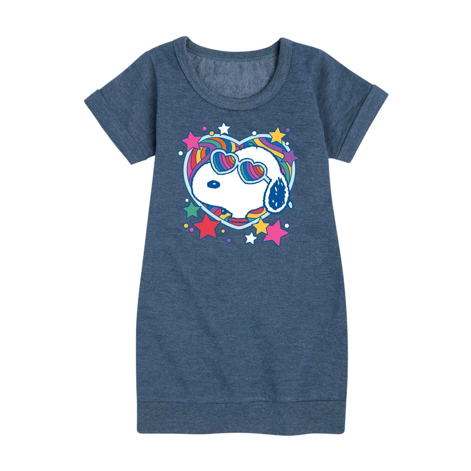 Peanuts - Snoopy Groovy Heart - Toddler And Youth Girls Fleece Dress ...