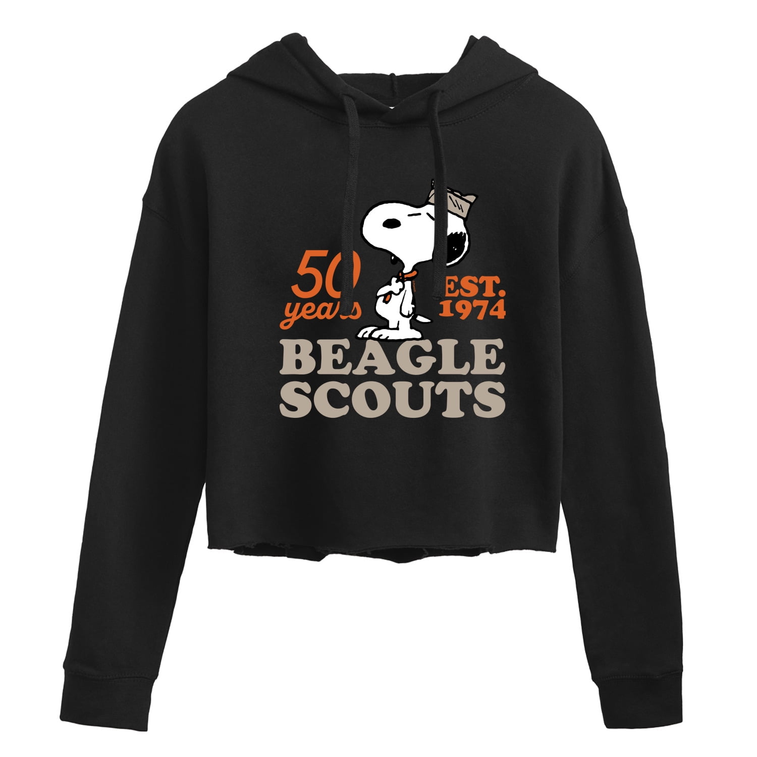 Peanuts - Snoopy Hat Logo - Juniors Cropped Pullover Hoodie - Walmart.com