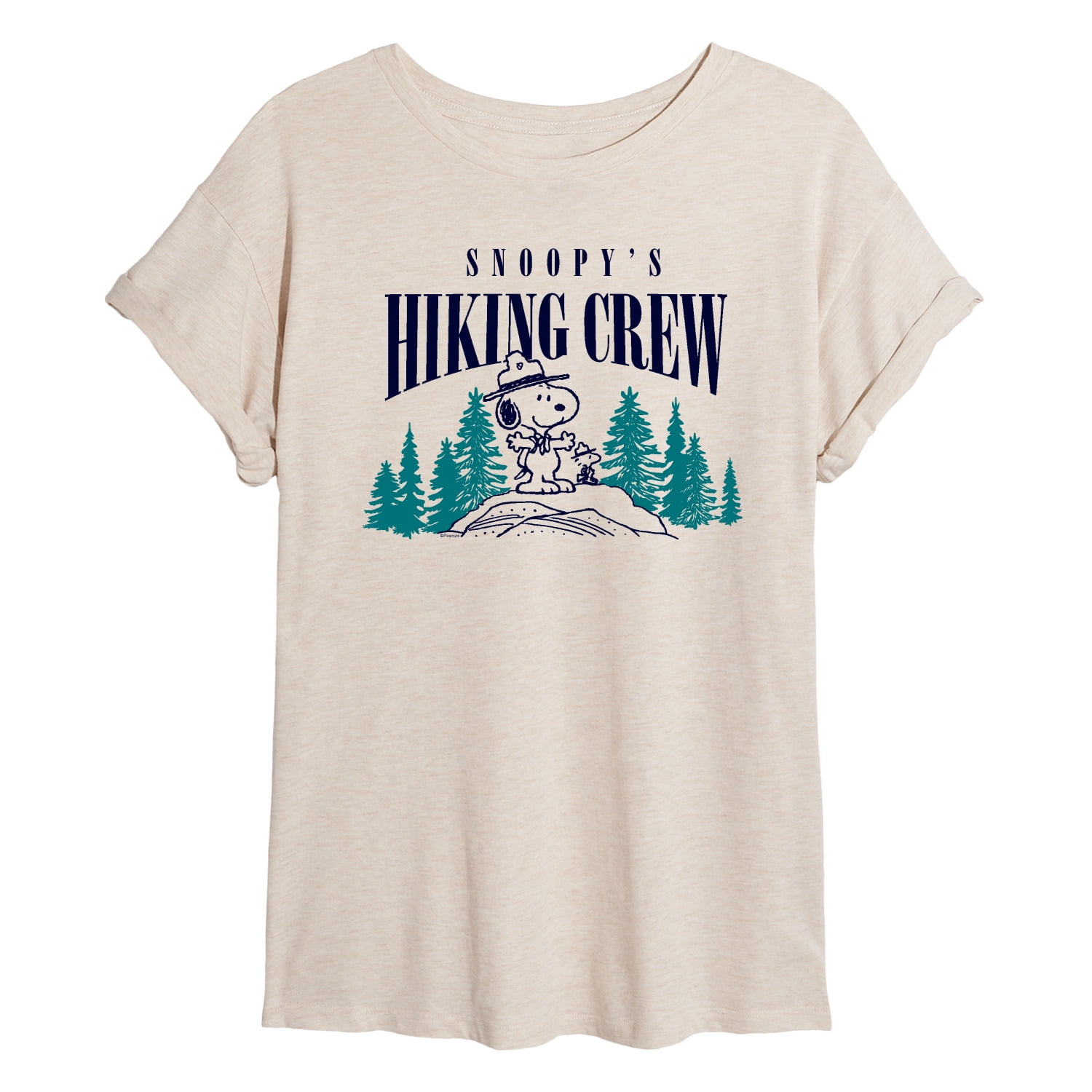 Peanuts - Snoopy Hiking Crew - Women's Oversized T-Shirt - Walmart.com