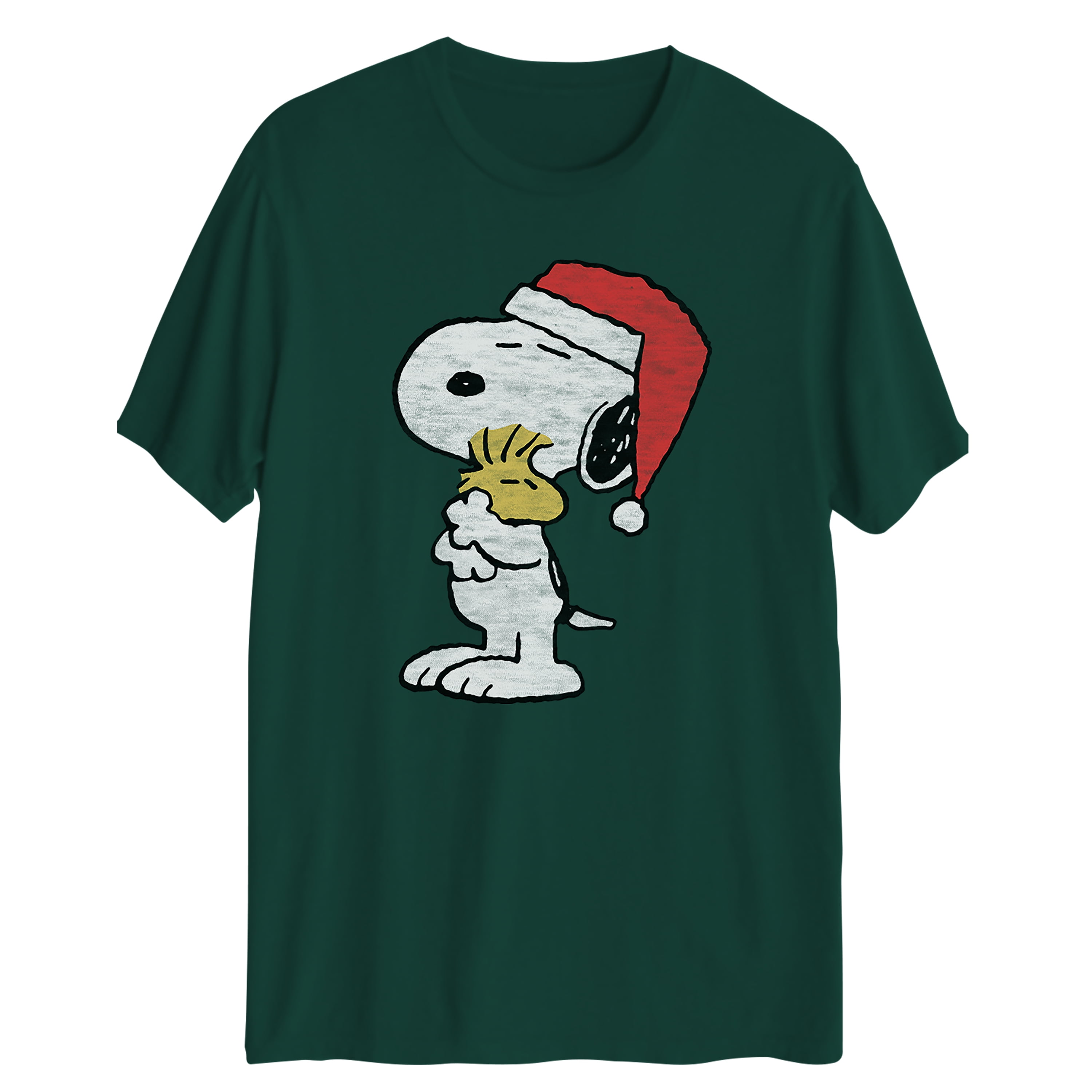 Peanuts Snoopy Holiday Hug Mens and Womens Short Sleeve T-Shirt (Forest Green, S-XXL) - Walmart.com