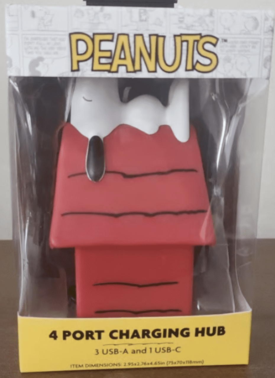 Peanuts Snoopy House 4 Port Charging Hub USB 3 USB A and 1 USB C - Walmart.com