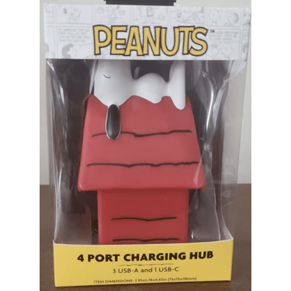Peanuts Snoopy House 4 Port Charging Hub USB 3 USB A and 1 USB C ...