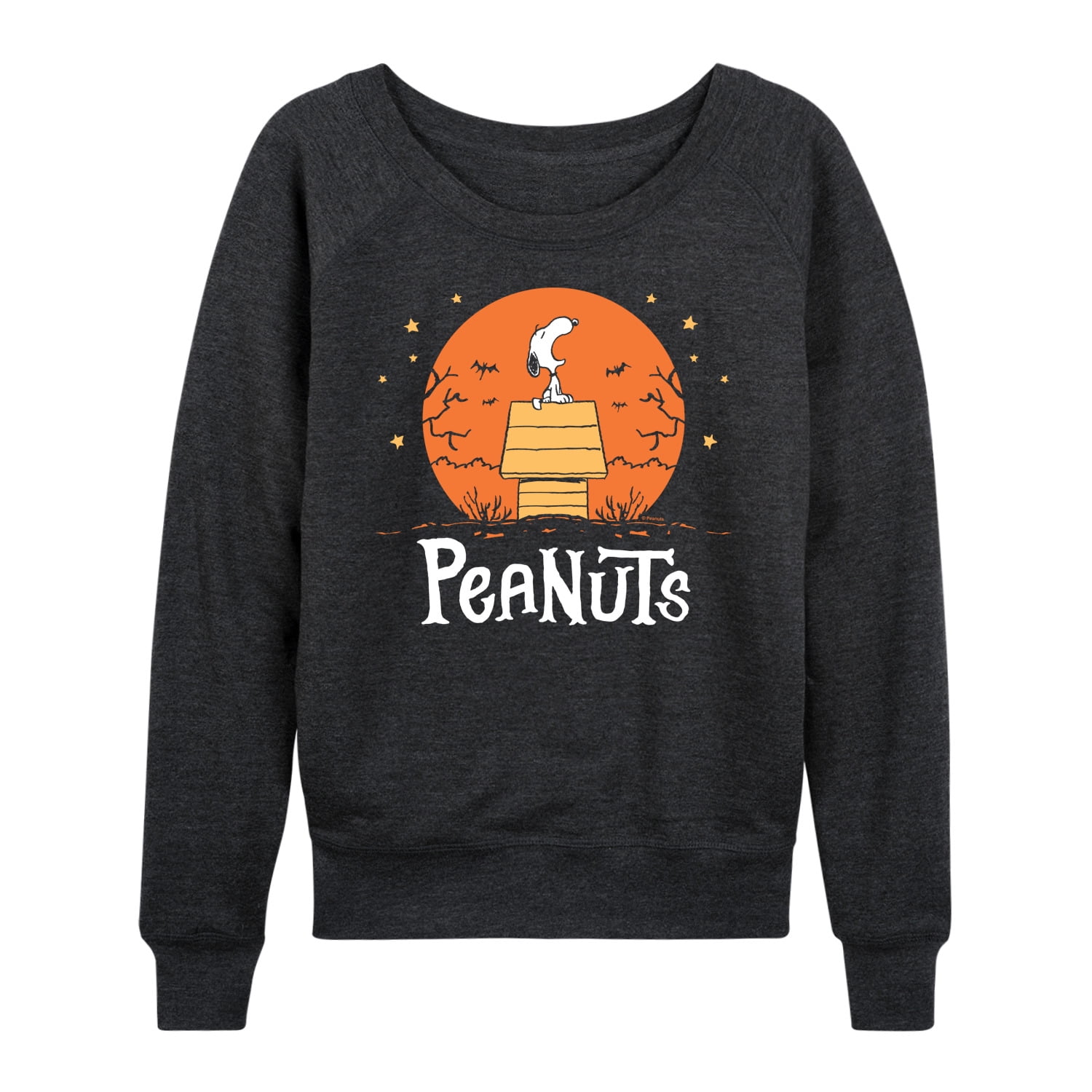 Peanuts - Snoopy Howling - Women's French Terry Long Sleeve Pullover ...