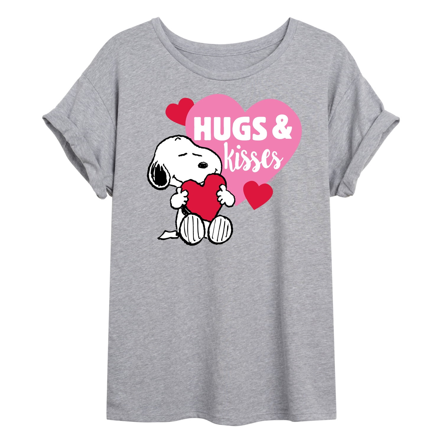 Peanuts - Snoopy Hugs And Kisses - Women's Oversized T-Shirt - Walmart.com