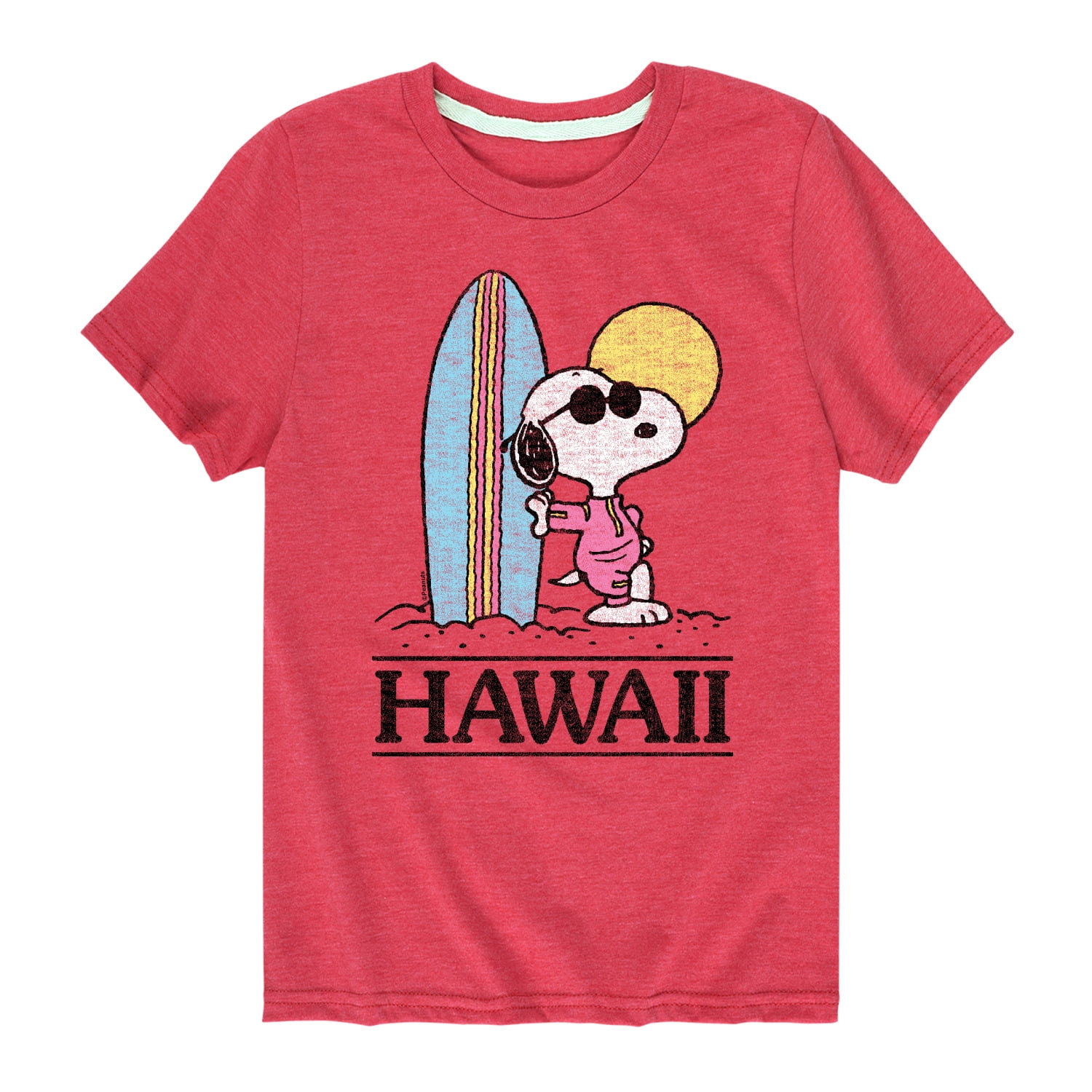 Peanuts - Snoopy In Hawaii - Toddler And Youth Short Sleeve Graphic T ...