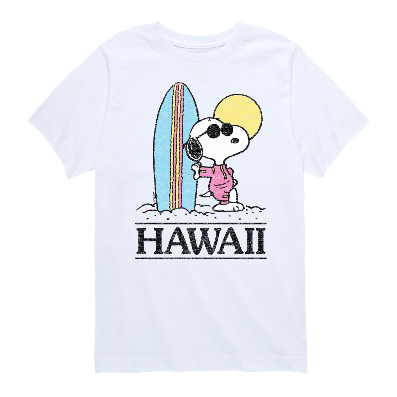 Peanuts - Snoopy In Hawaii - Toddler And Youth Short Sleeve Graphic T ...