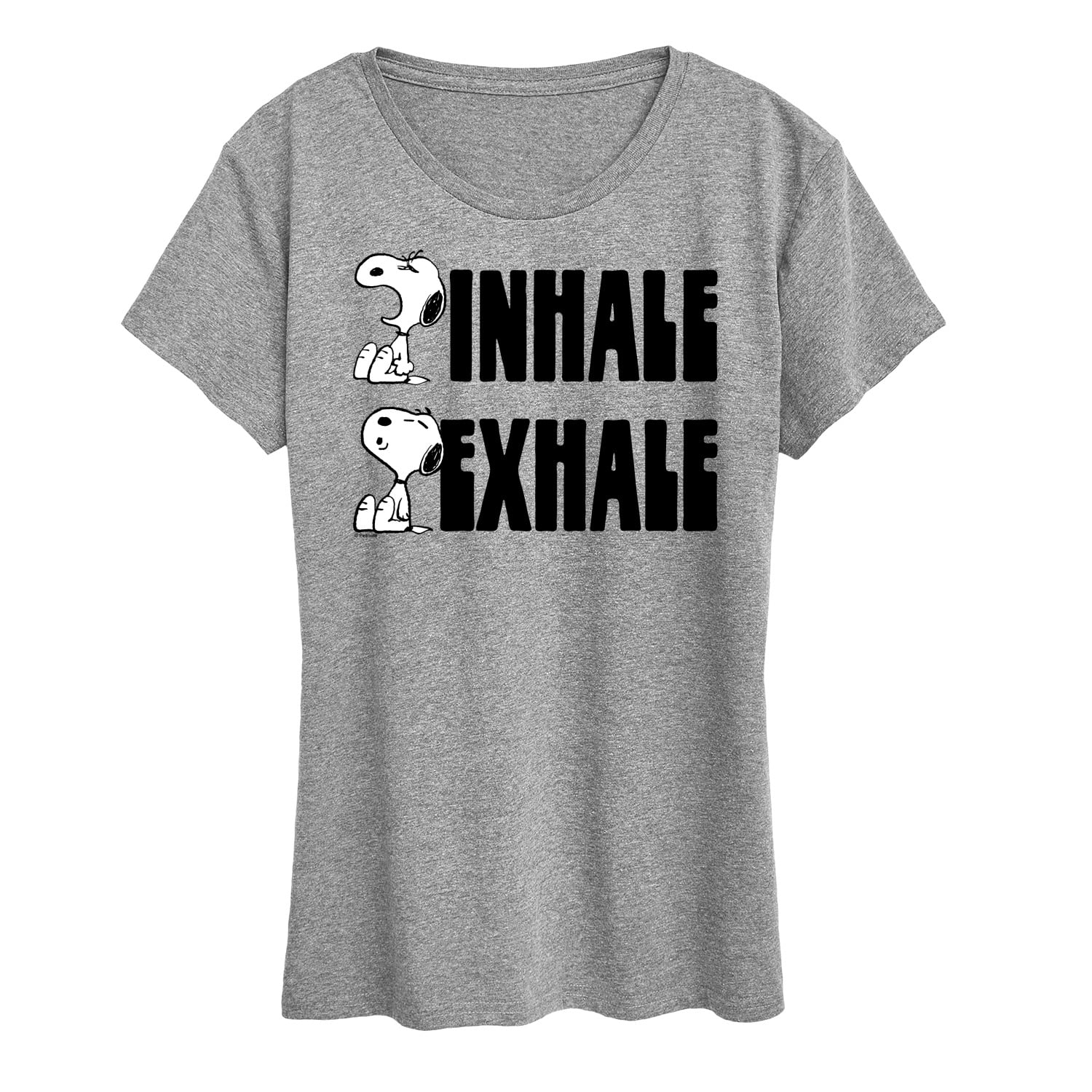 Peanuts - Snoopy Inhale Exhale - Women's Short Sleeve Graphic T-Shirt ...