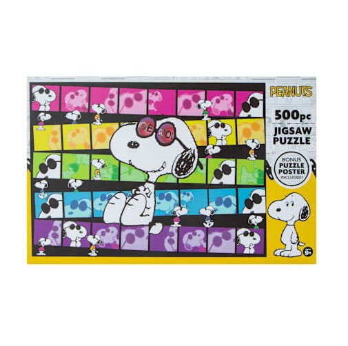 Peanuts Snoopy Joe Cool 500 Piece Jigsaw Puzzle with Bonus Poster ...