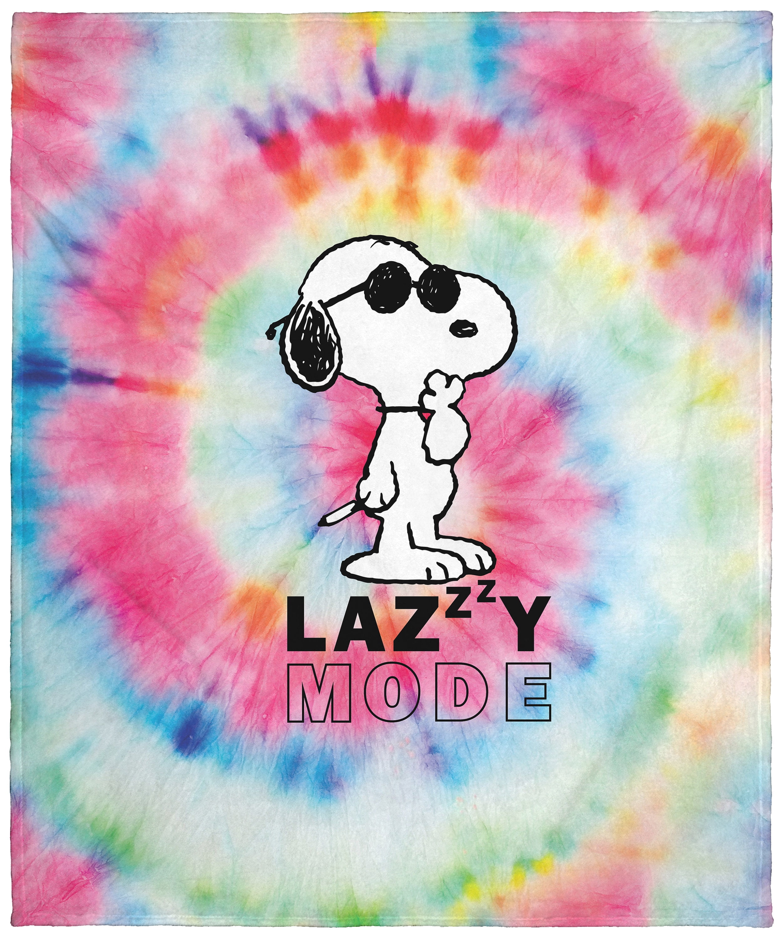 Peanuts Snoopy Joe Cool Tie Dye Lazy Mode Silk Touch Throw Blanket ...