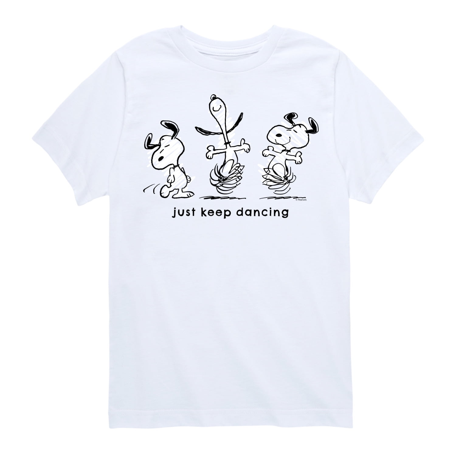 Peanuts - Snoopy Just Keep Dancing - Youth Short Sleeve Tee - Walmart.com