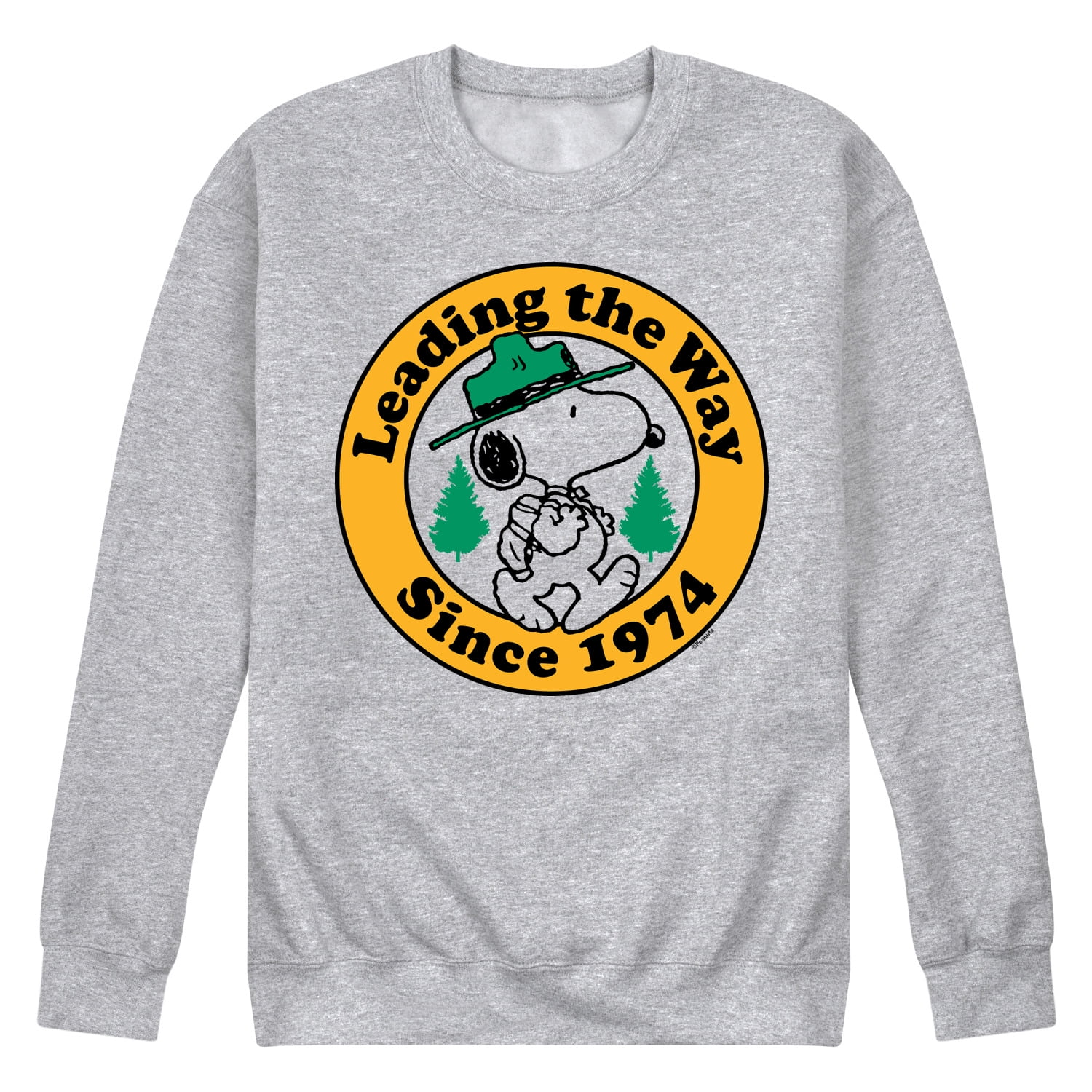 Peanuts - Snoopy Leading The Way - Men's Crew Neck Fleece Pullover ...