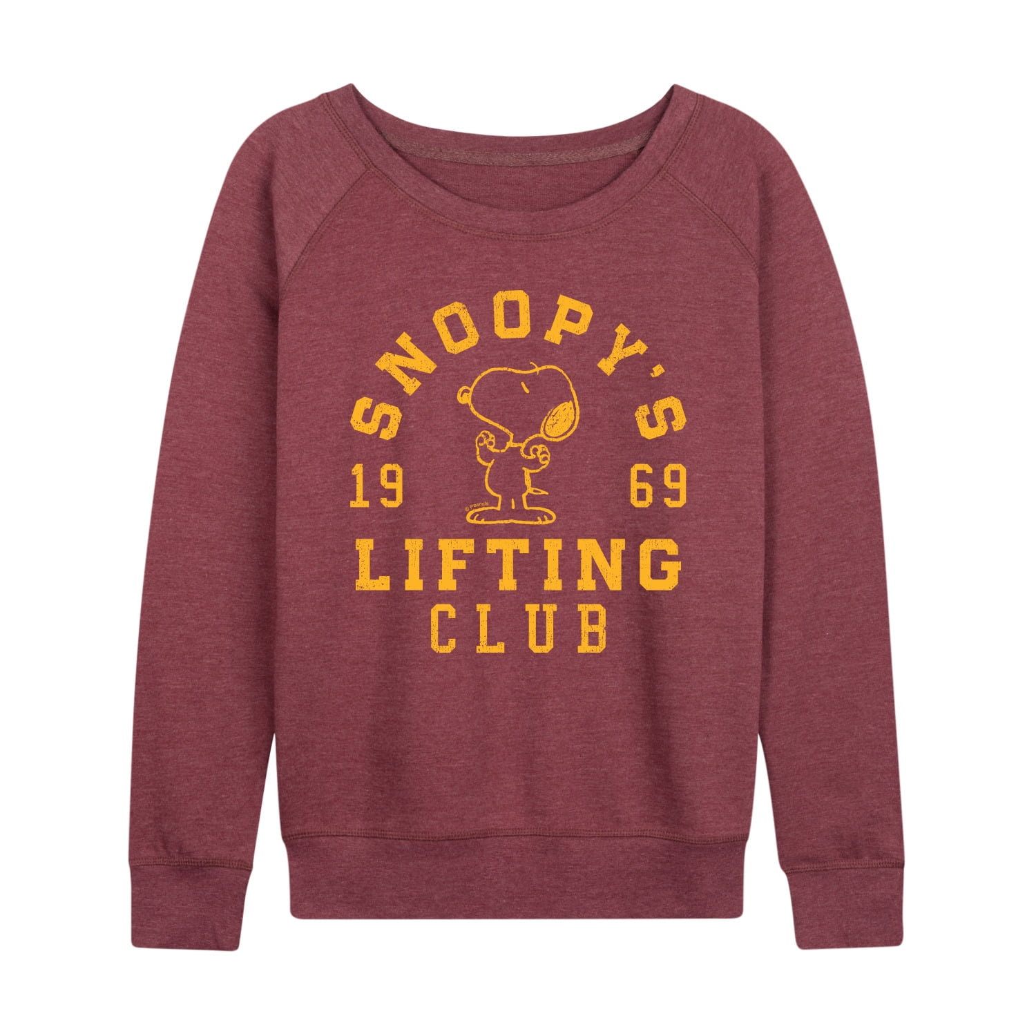 Peanuts - Snoopy Lifting Club - Women's French Terry Pullover ...