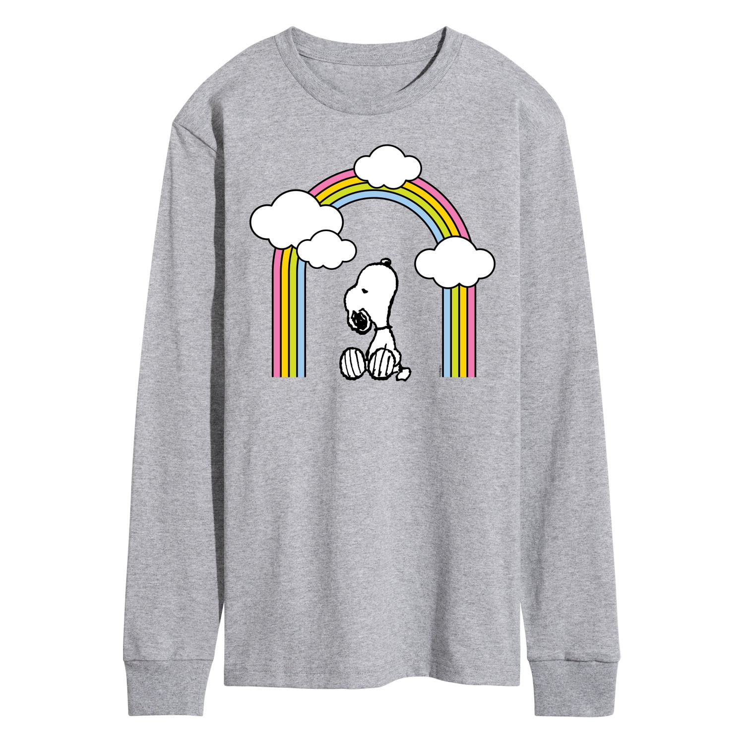 Peanuts - Snoopy Looking Up Rainbow - Men's Long Sleeve T-Shirt ...