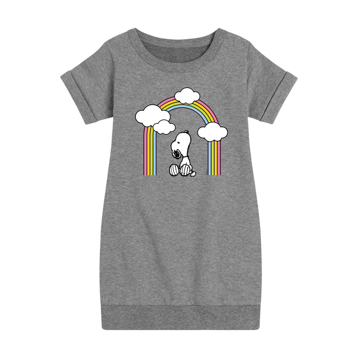 Peanuts - Snoopy Looking Up Rainbow - Toddler & Youth Girls Fleece Dress - Walmart.com