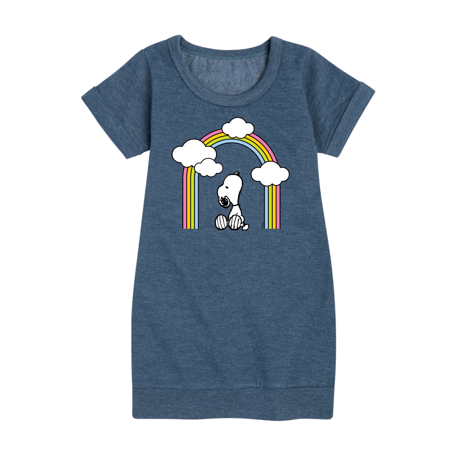 Peanuts - Snoopy Looking Up Rainbow - Toddler & Youth Girls Fleece ...