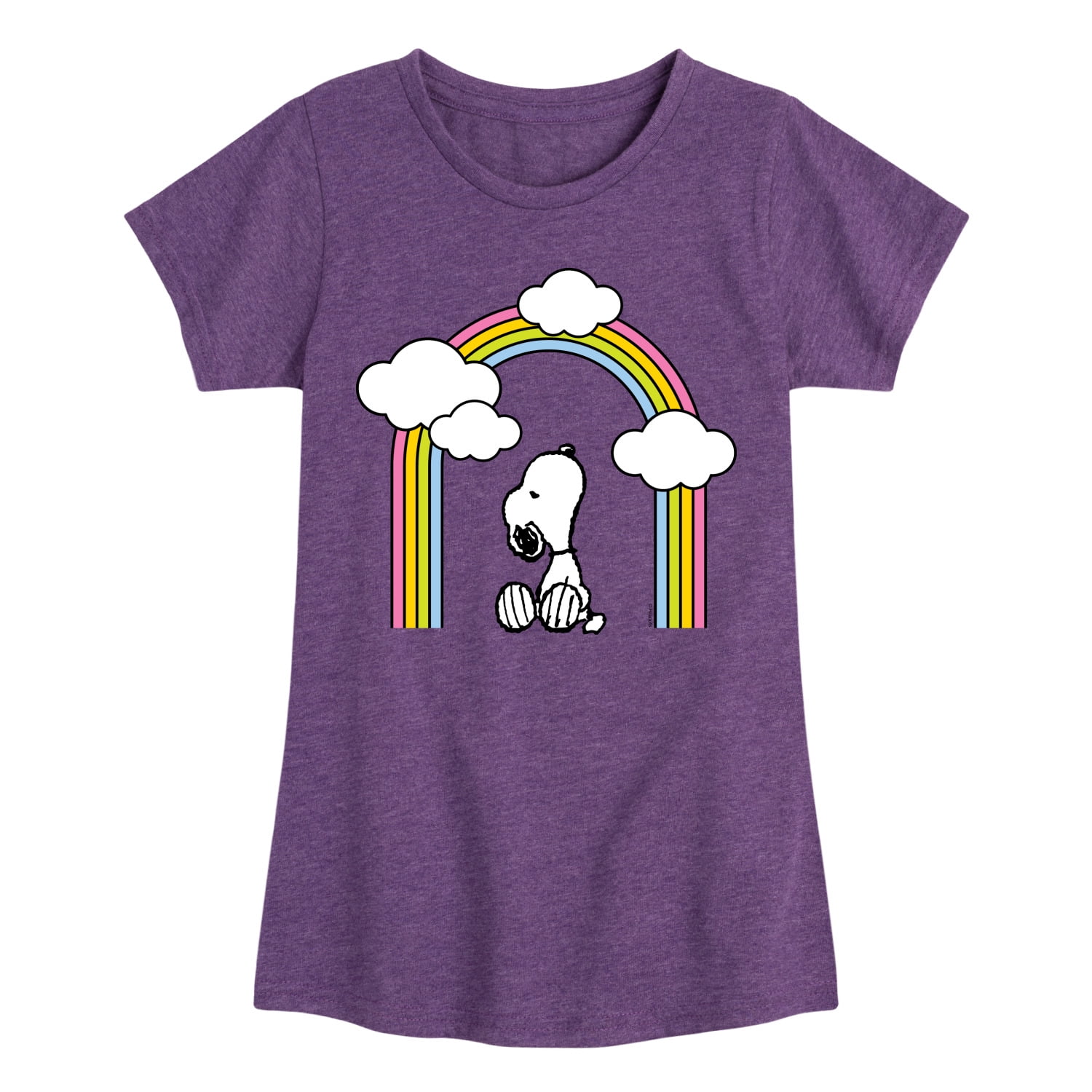 Peanuts - Snoopy Looking Up Rainbow - Toddler & Youth Girls Short ...