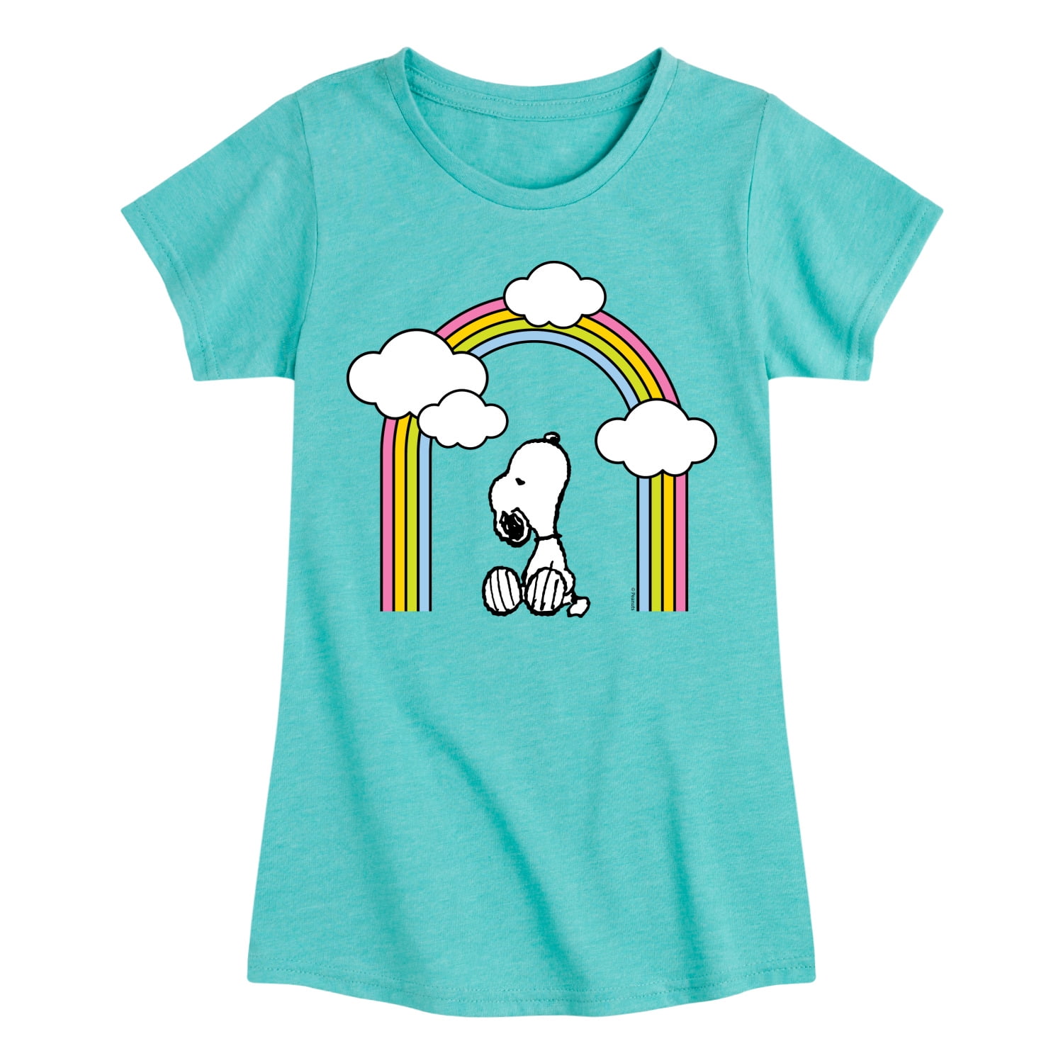 Peanuts - Snoopy Looking Up Rainbow - Toddler & Youth Girls Short ...