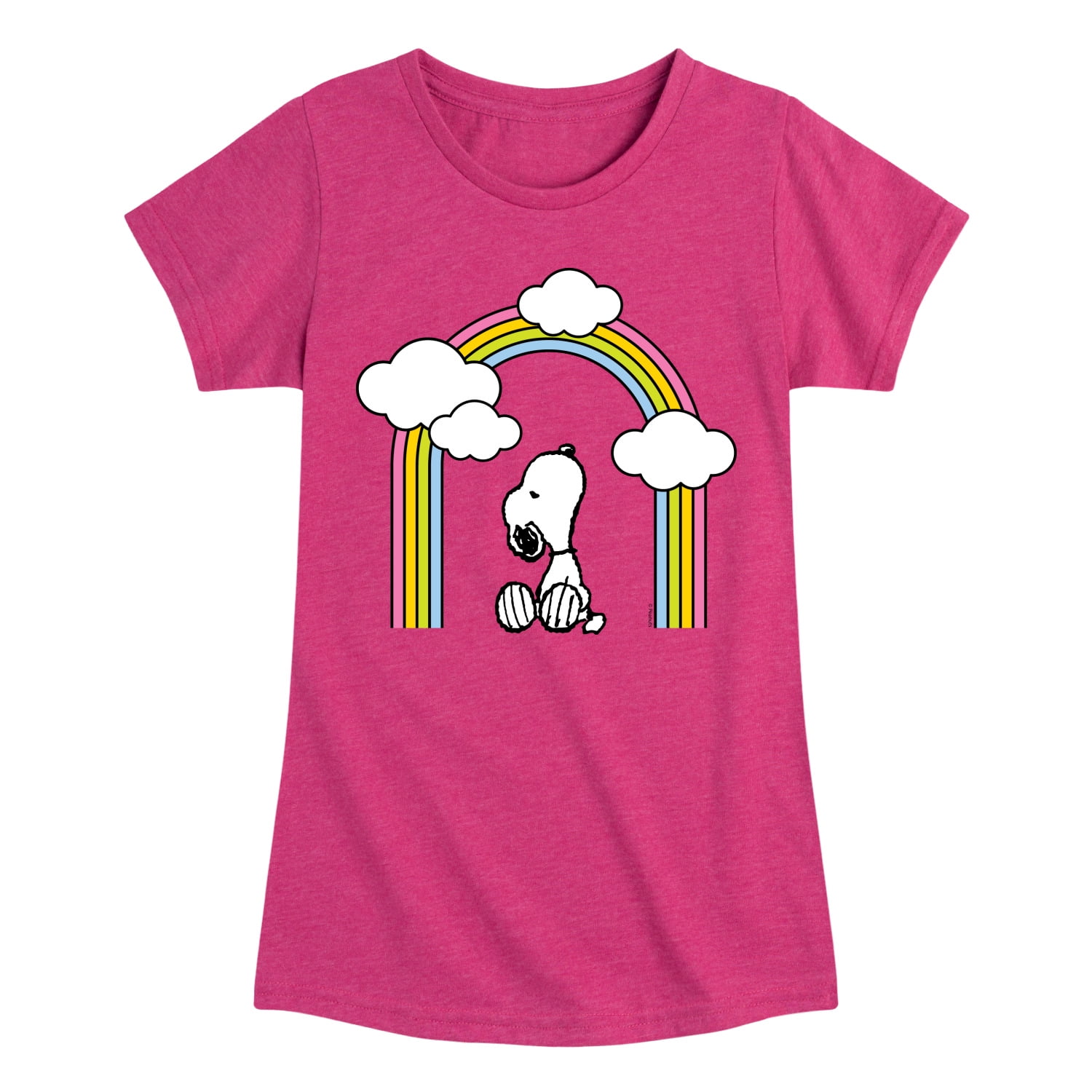 Peanuts - Snoopy Looking Up Rainbow - Toddler & Youth Girls Short ...