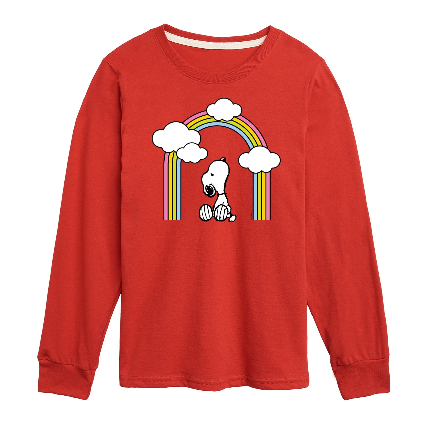 Peanuts - Snoopy Looking Up Rainbow - Toddler & Youth Long Sleeve ...
