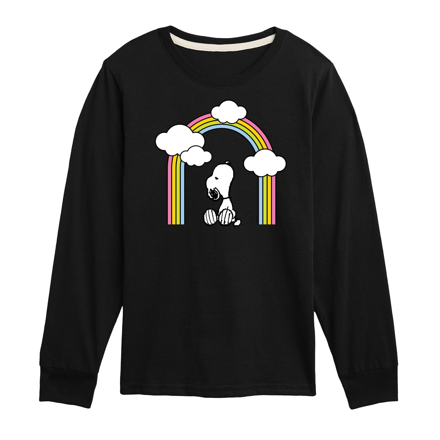Peanuts - Snoopy Looking Up Rainbow - Toddler & Youth Long Sleeve ...