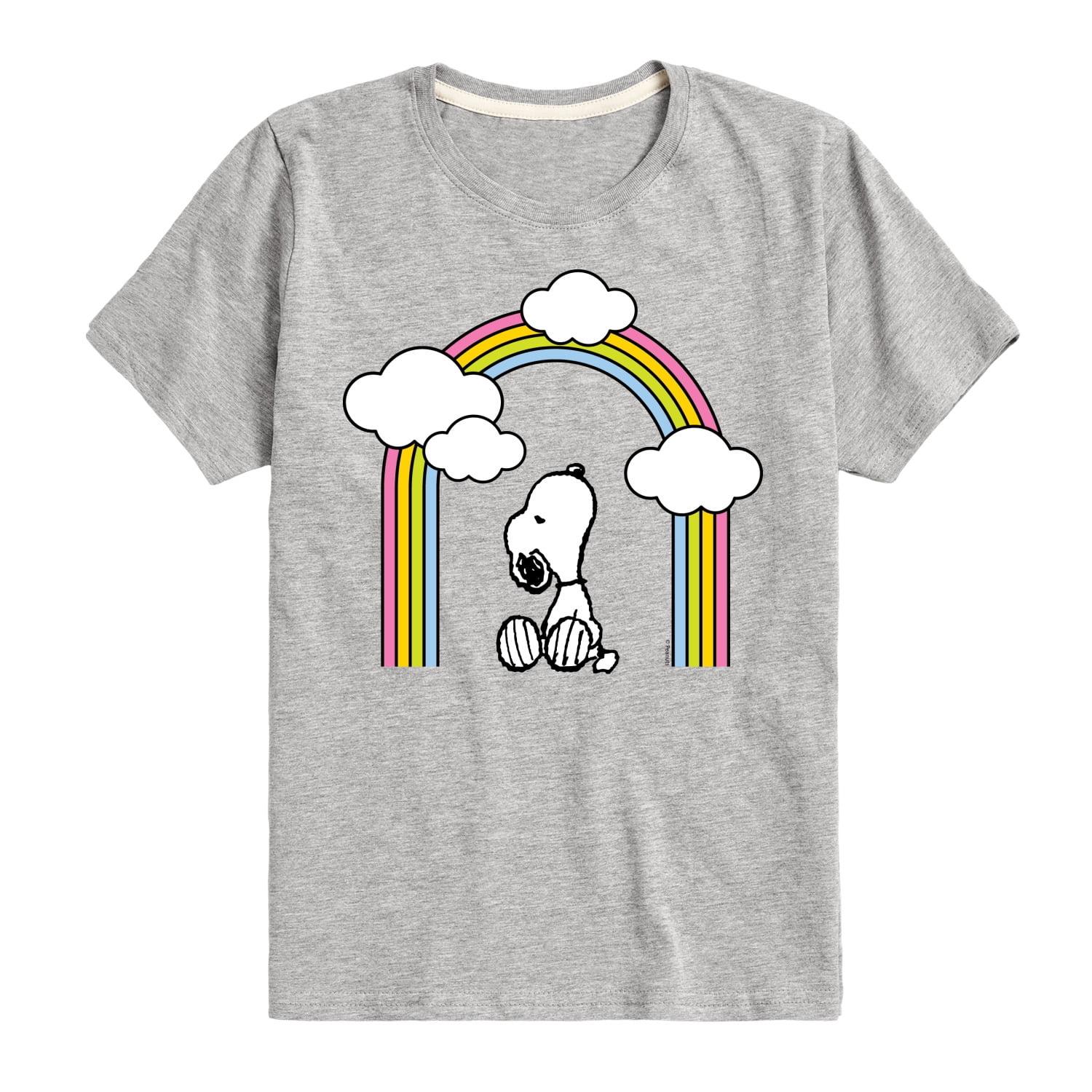 Peanuts - Snoopy Looking Up Rainbow - Toddler & Youth Short Sleeve ...