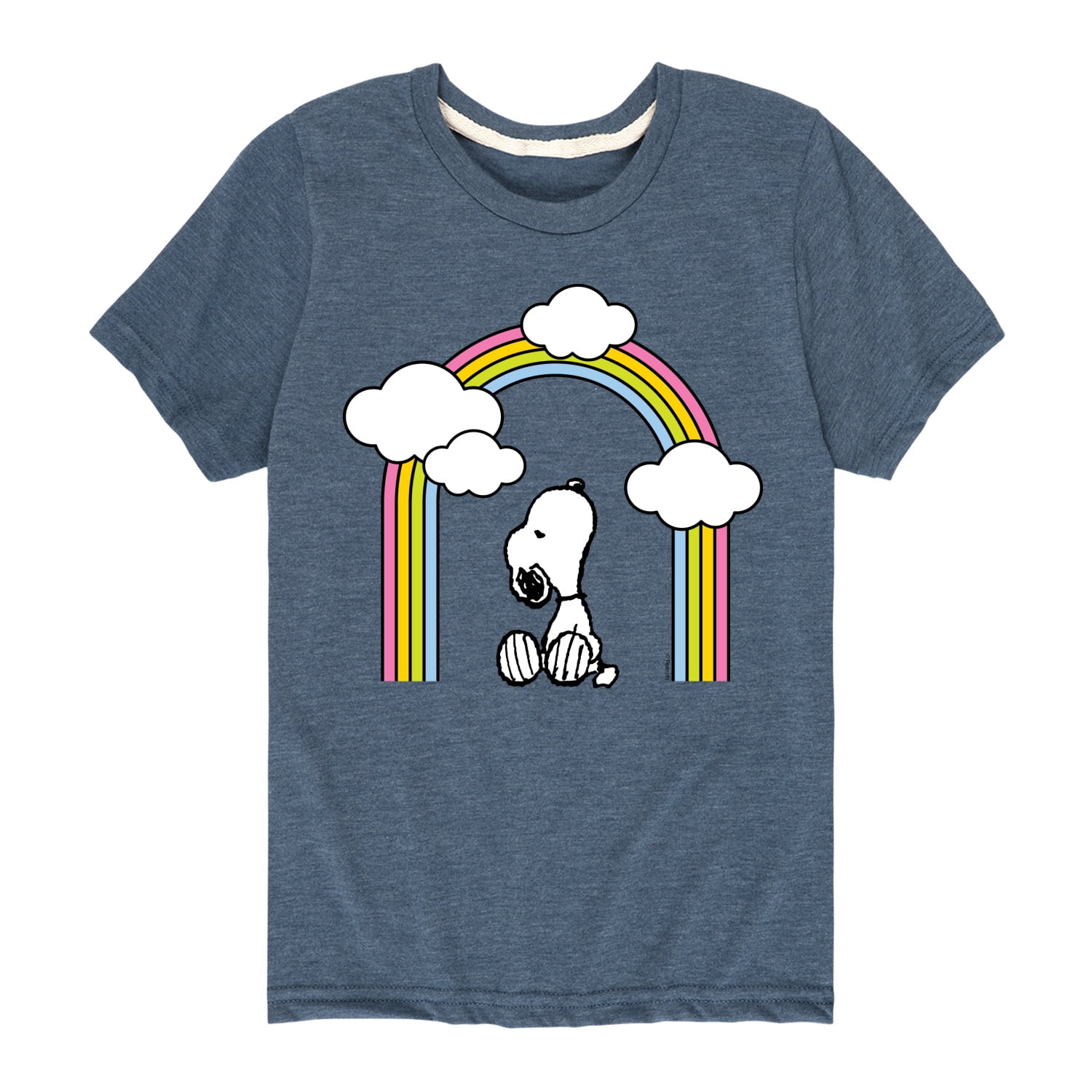 Peanuts - Snoopy Looking Up Rainbow - Toddler & Youth Short Sleeve ...