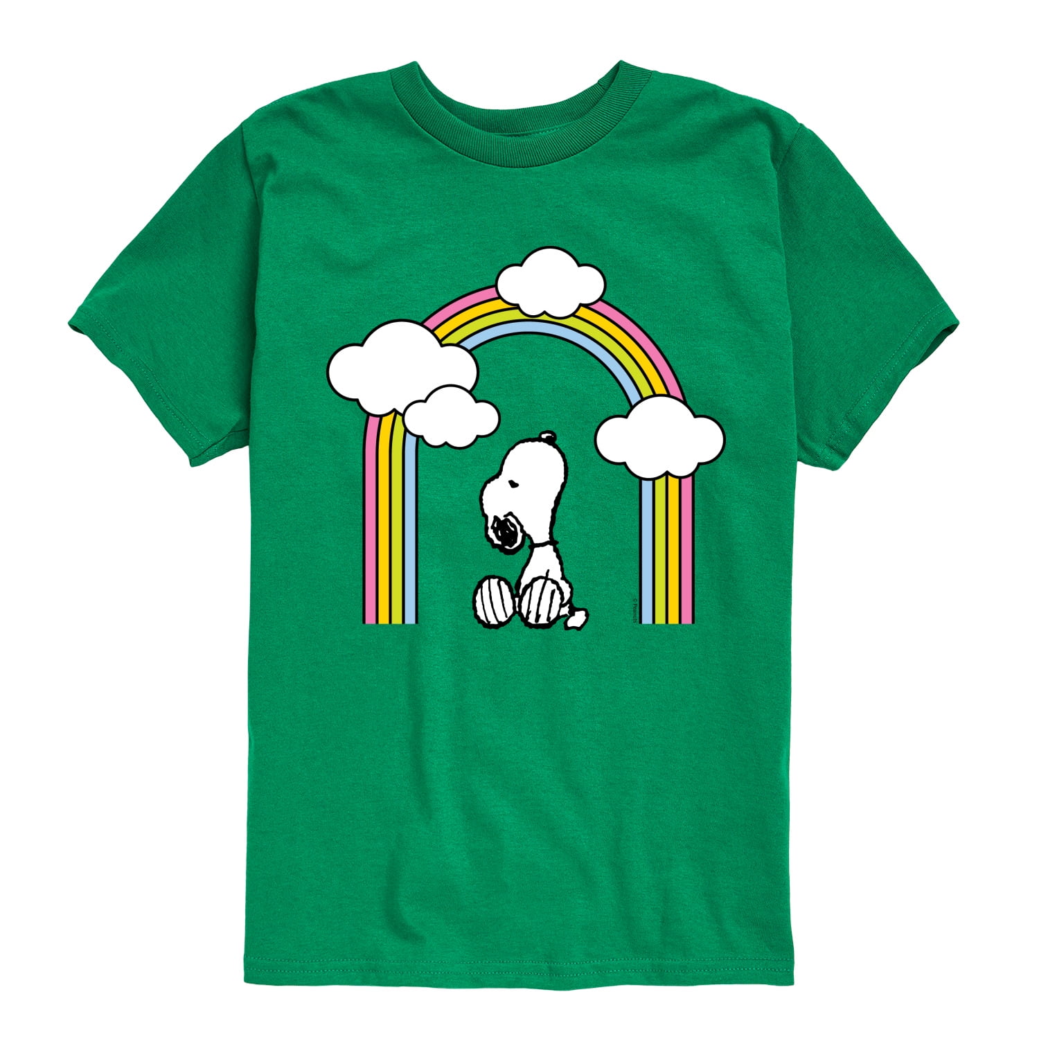 Peanuts - Snoopy Looking Up Rainbow - Toddler & Youth Short Sleeve ...