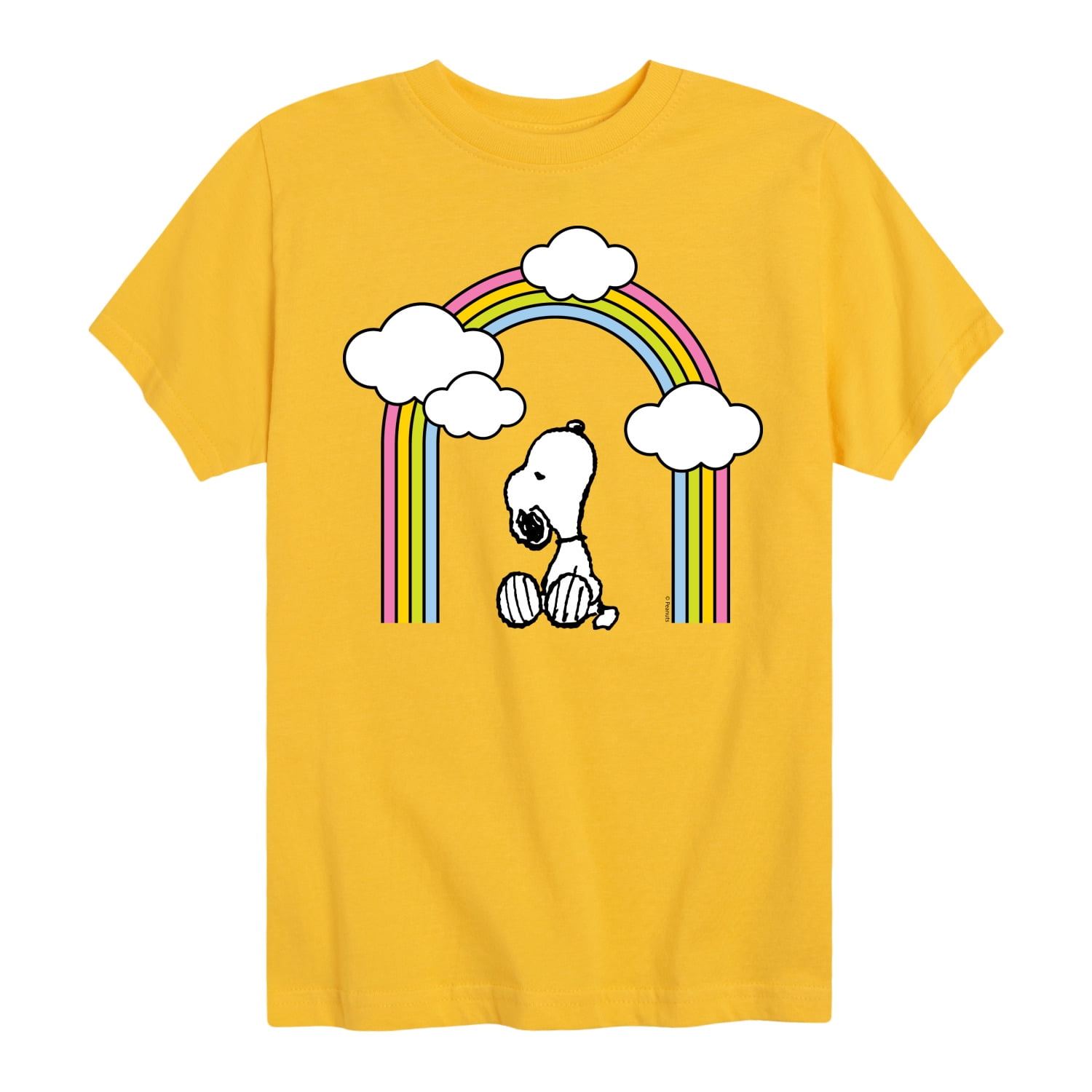 Peanuts - Snoopy Looking Up Rainbow - Toddler & Youth Short Sleeve ...