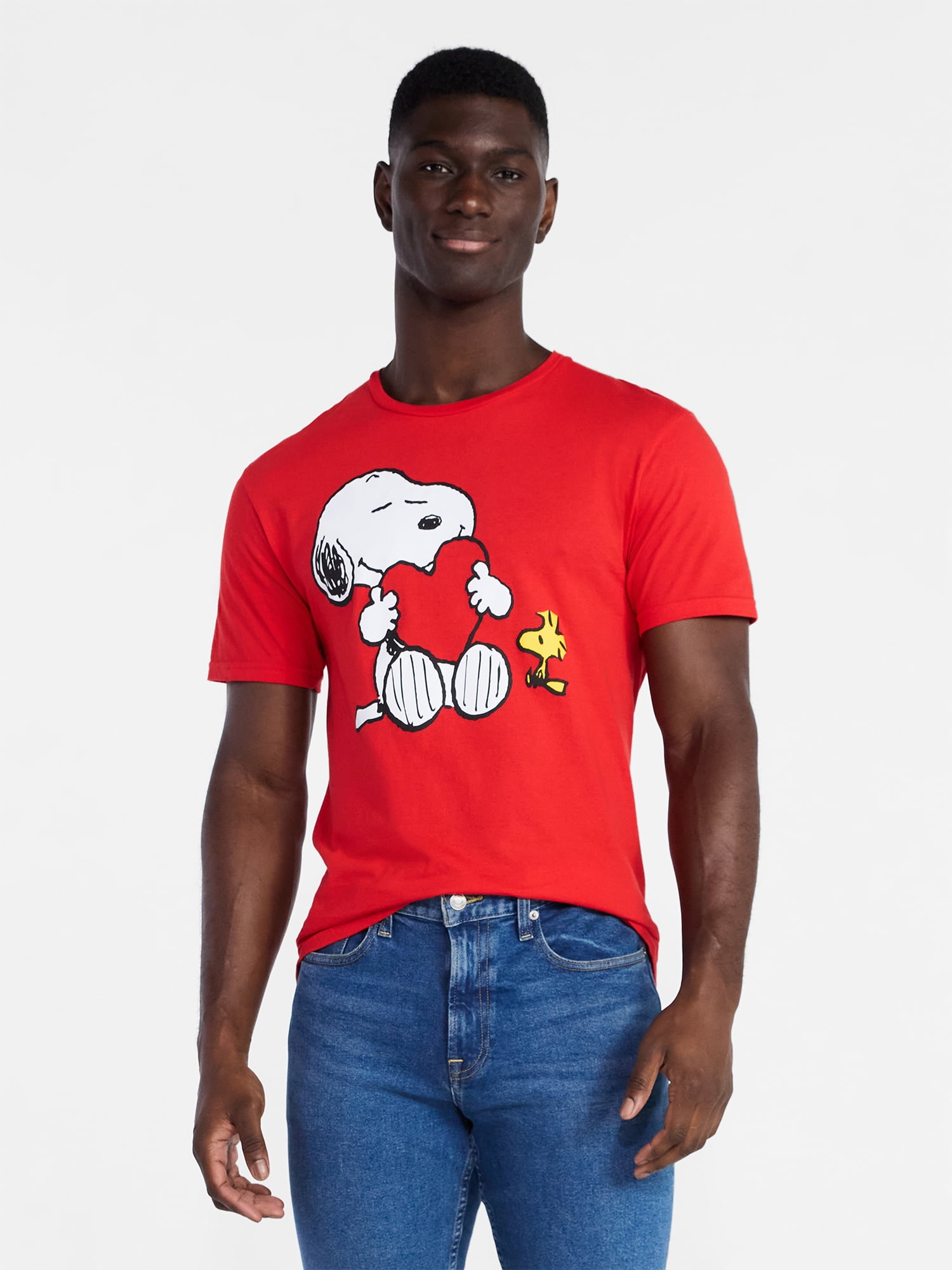 Peanuts Snoopy Men's and Big Men's Love Valentine's Day Graphic Tee ...
