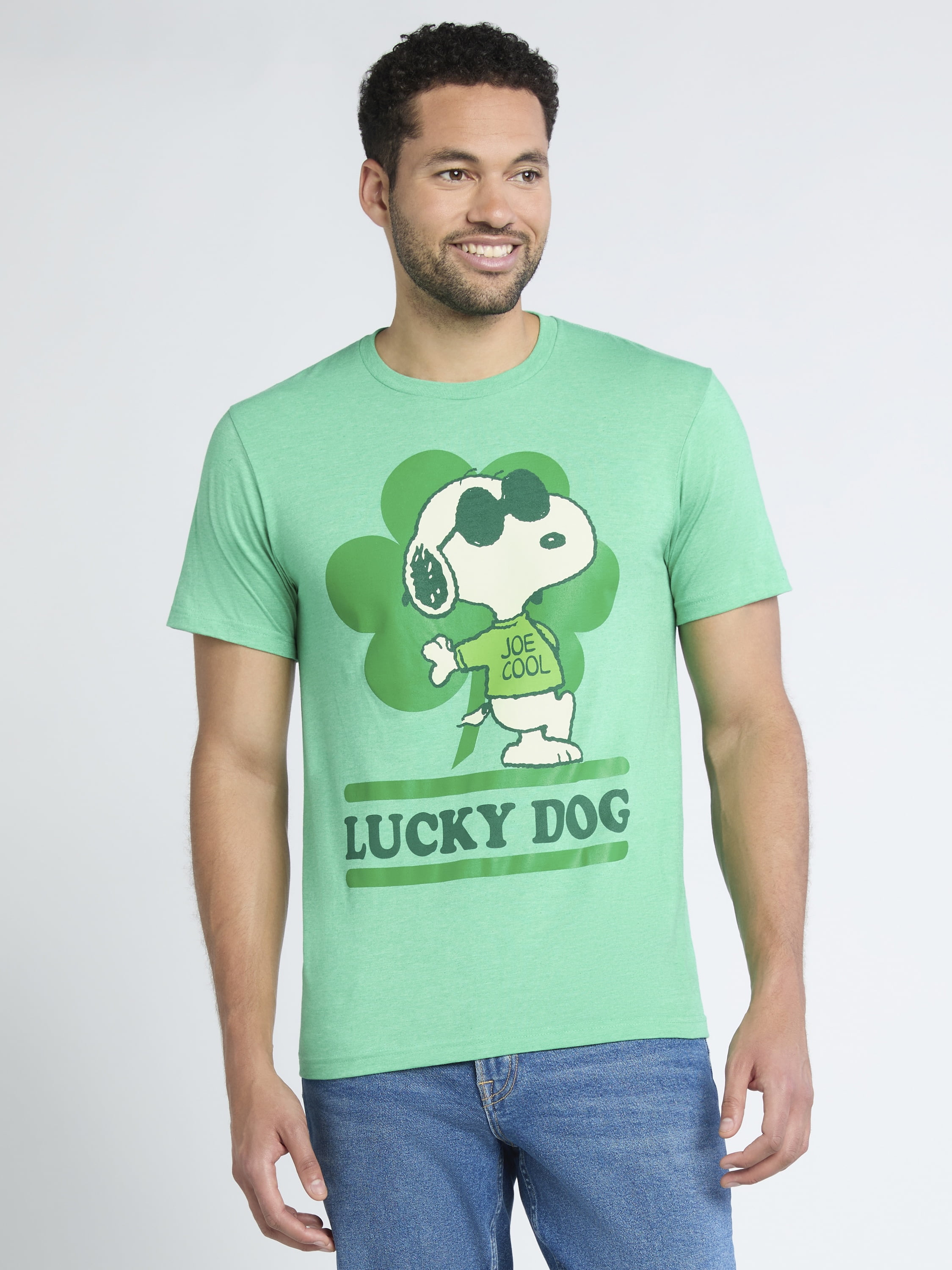 Peanuts Snoopy Lucky Dog Men’s and Big Men’s Graphic Tee, Sizes S-3XL ...