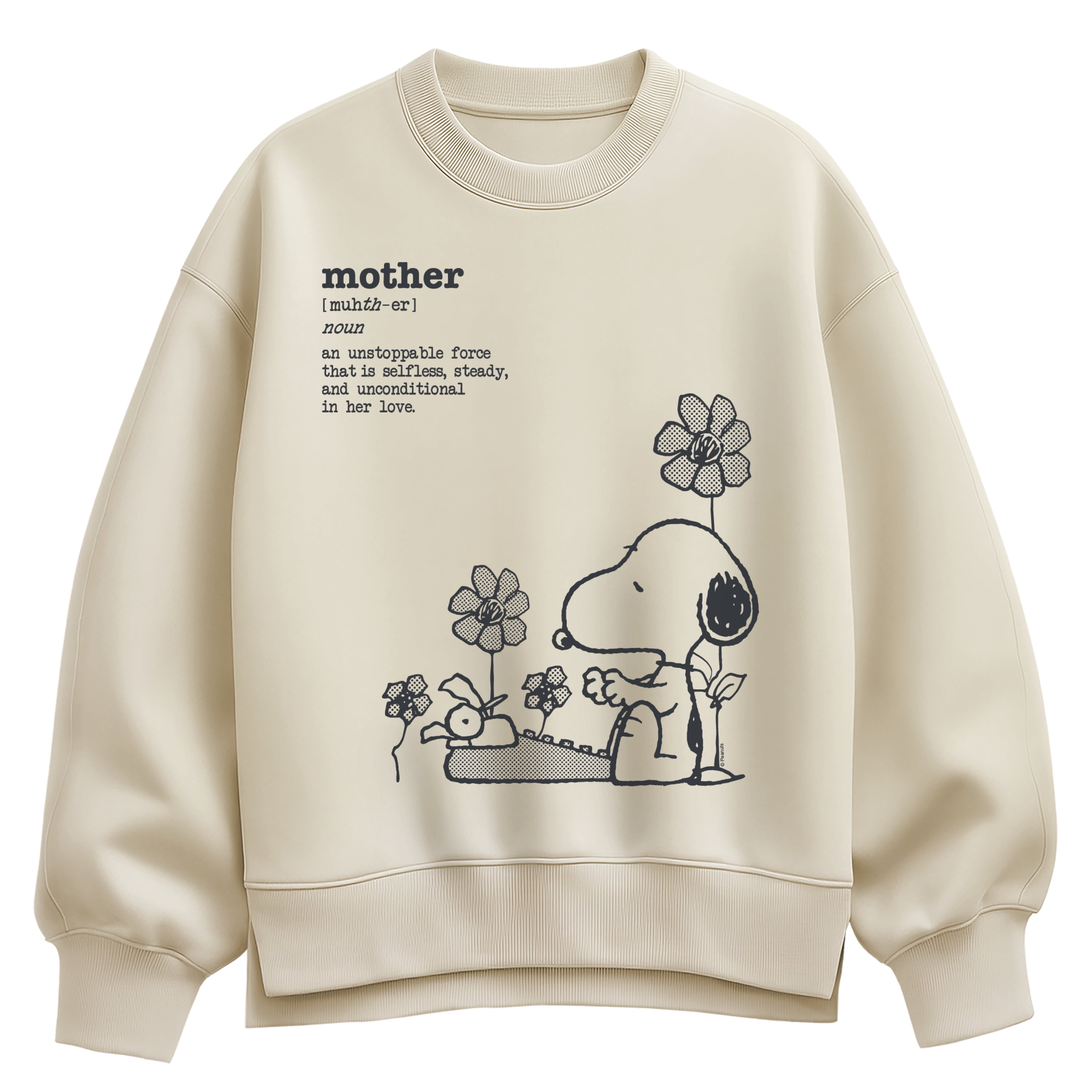 Peanuts - Snoopy Mom Definition - Women's Oversized Fleece Crew ...