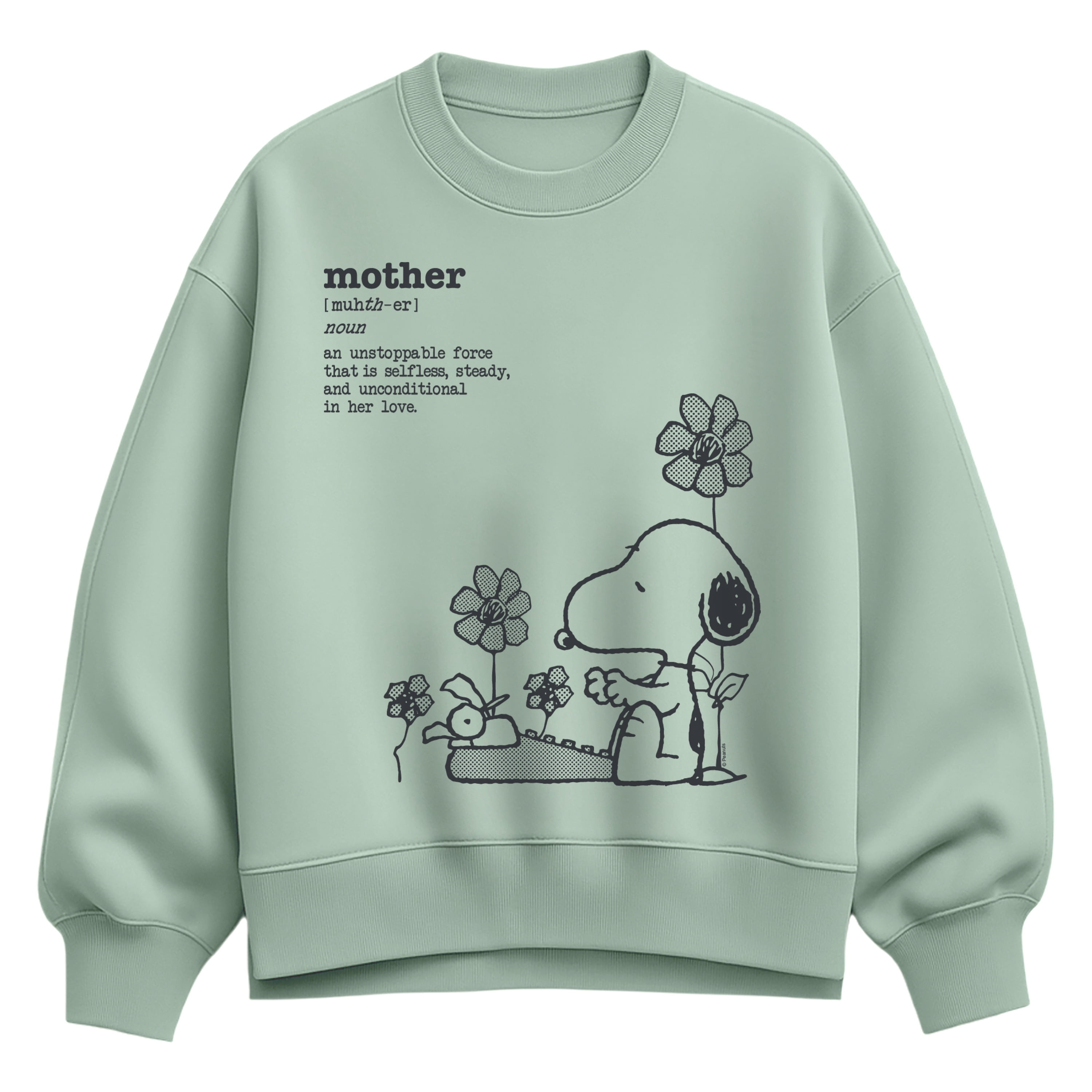 Peanuts - Snoopy Mom Definition - Women's Oversized Fleece Crew ...