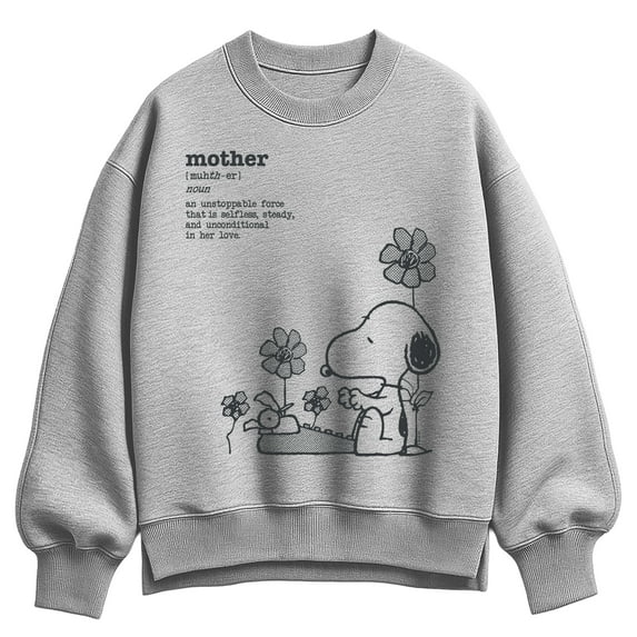 Peanuts - Snoopy Mom Definition - Women's Oversized Fleece Crew ...