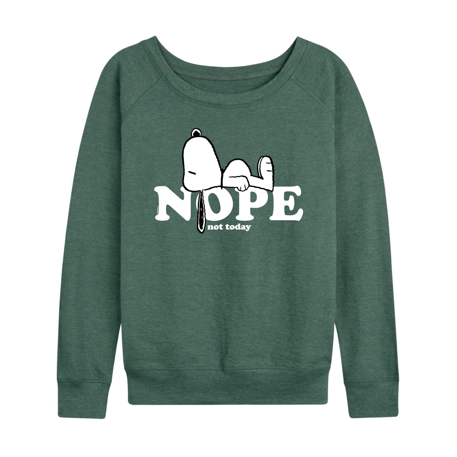 Peanuts - Nope Snoopy - Women's French Terry Long Sleeve Pullover ...