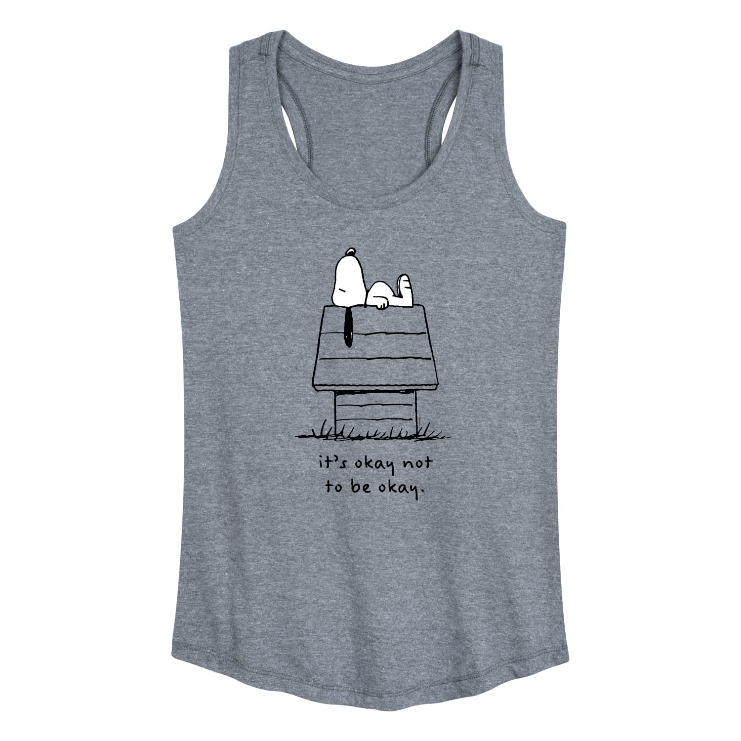 Peanuts - Snoopy Okay Not To Be Okay - Women's Racerback Graphic Tank ...