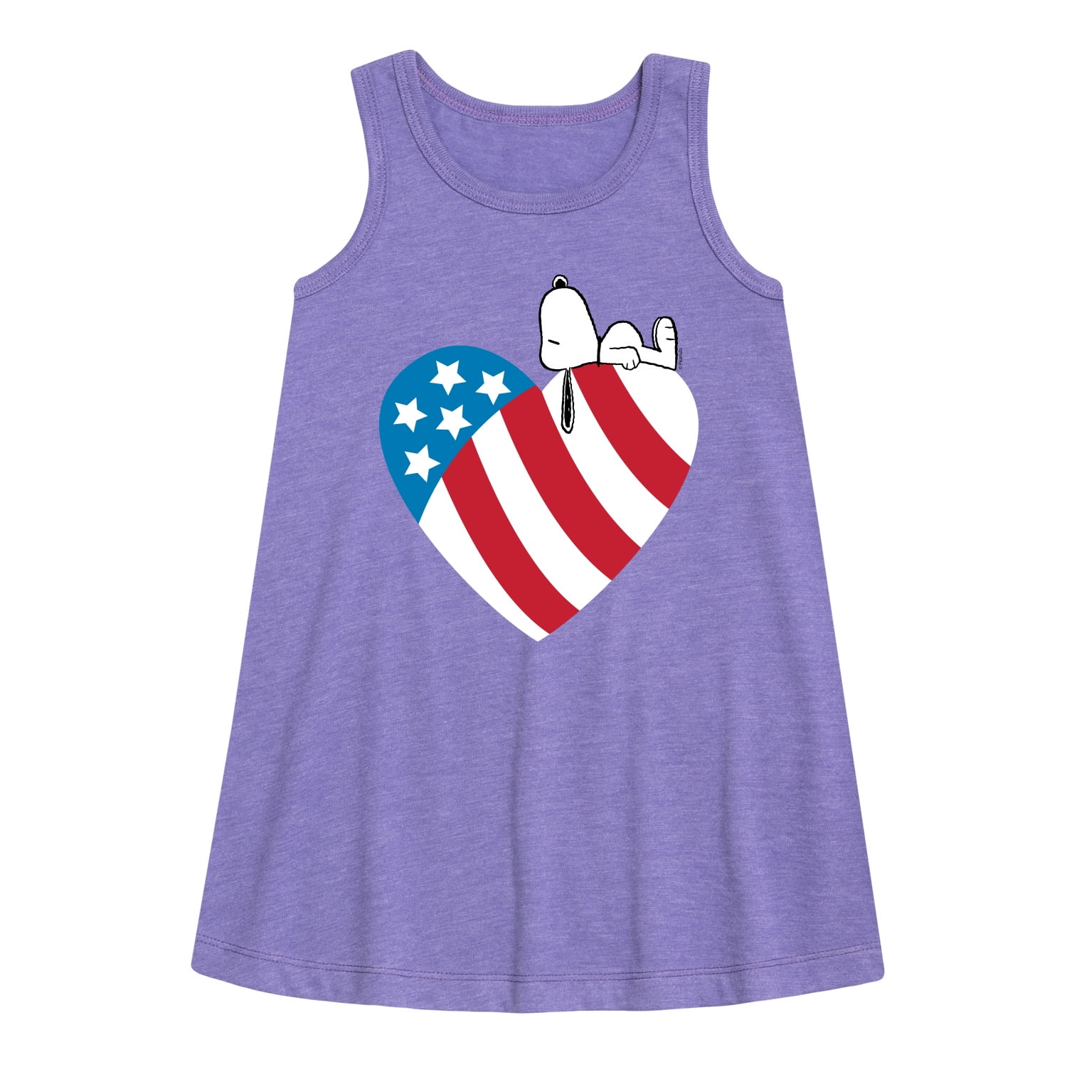 Peanuts - Snoopy On Flag Heart - Toddler & Youth Girls A-line Dress ...