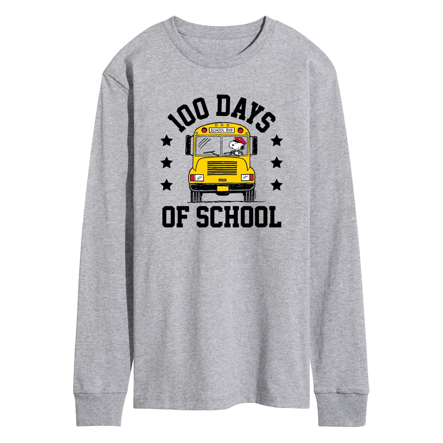 Peanuts - Snoopy One Hundred Days Of School - Men's Long Sleeve T-Shirt ...