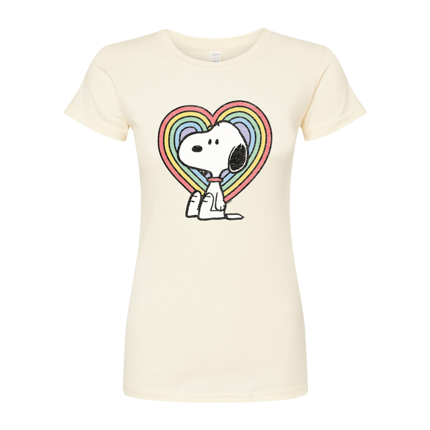 Peanuts - Snoopy Pastel Heart - Juniors Fitted Tee - Walmart.com
